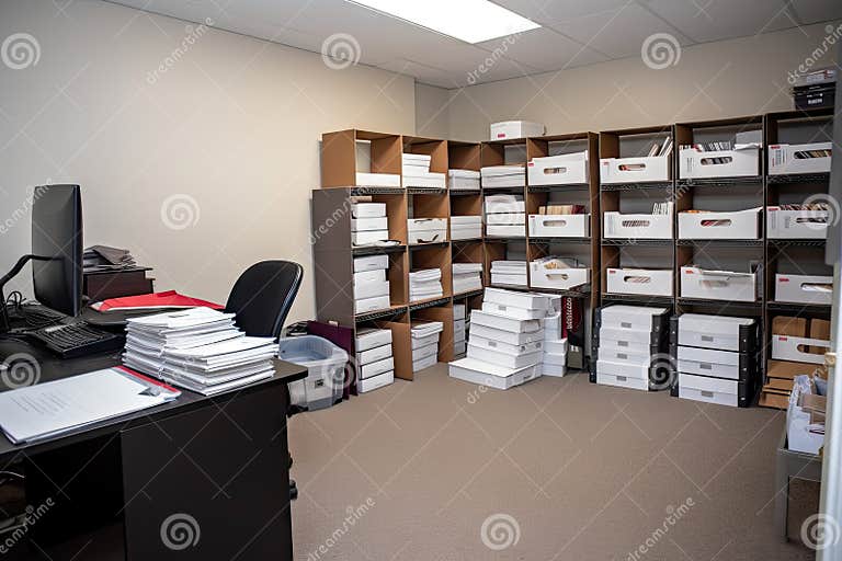 Office Space with Different Document Storage Options, Including File ...