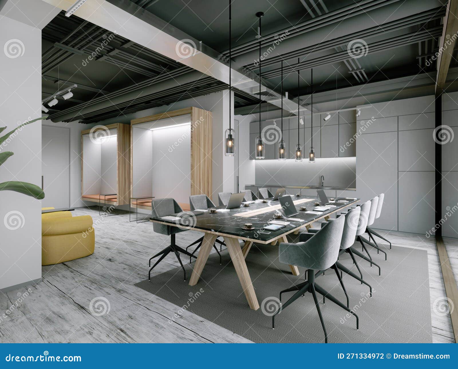 Office Space with a Large Table for Conferences and Negotiations with ...