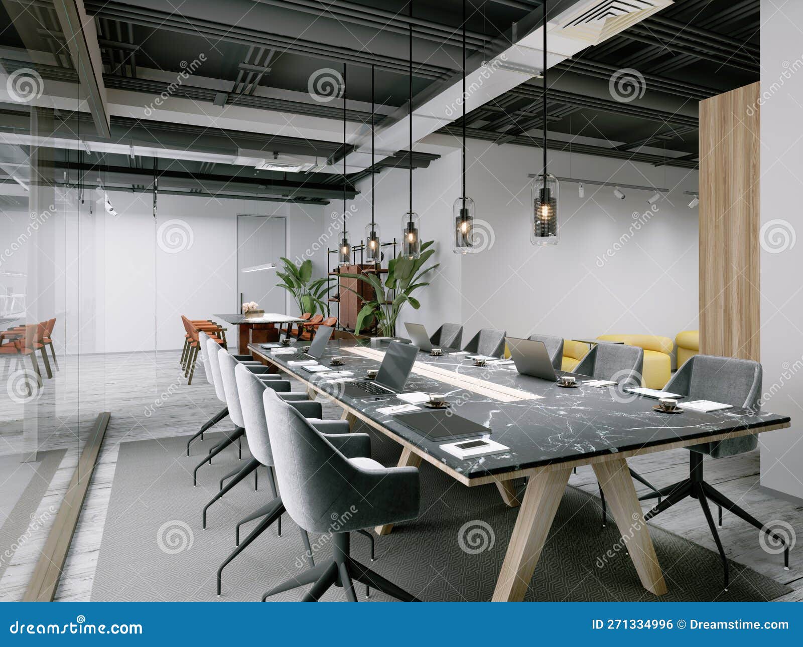 Office Space with a Large Table for Conferences and Negotiations with ...
