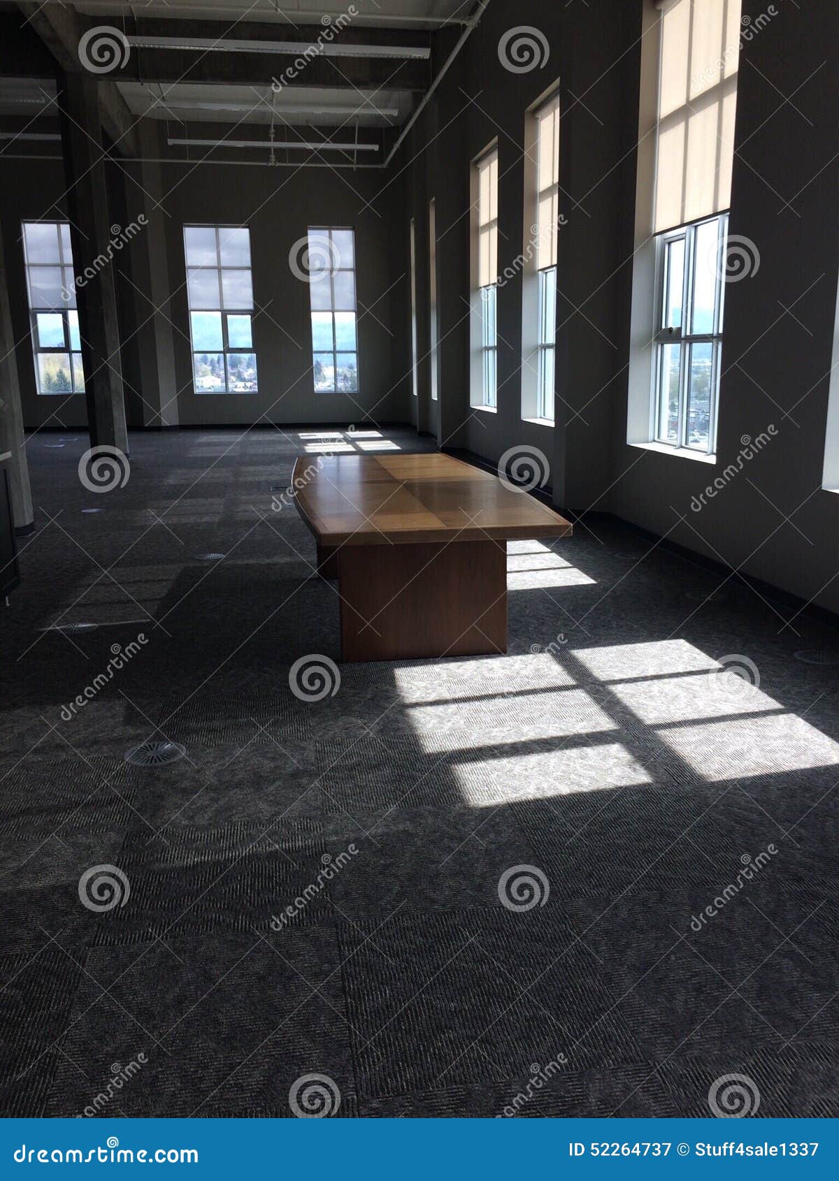 Office Space in Office Tower Stock Image - Image of ceiling, space ...
