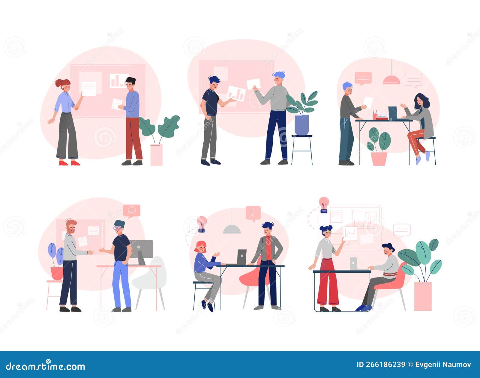 Office Staff. Employees Communicating and in Office Stock Vector ...