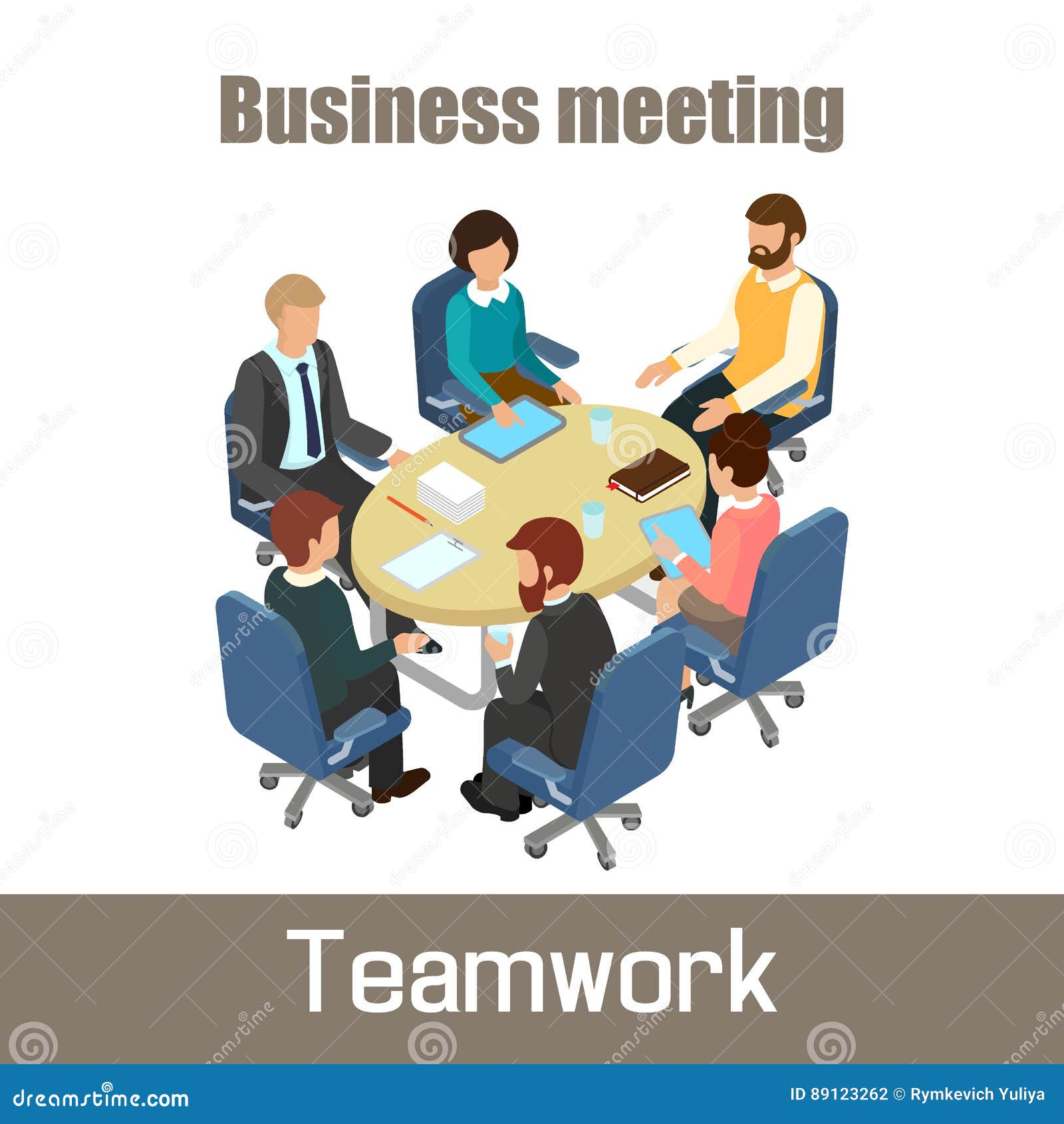 Office Staff at the Round Table in the Process of Discussing Stock ...