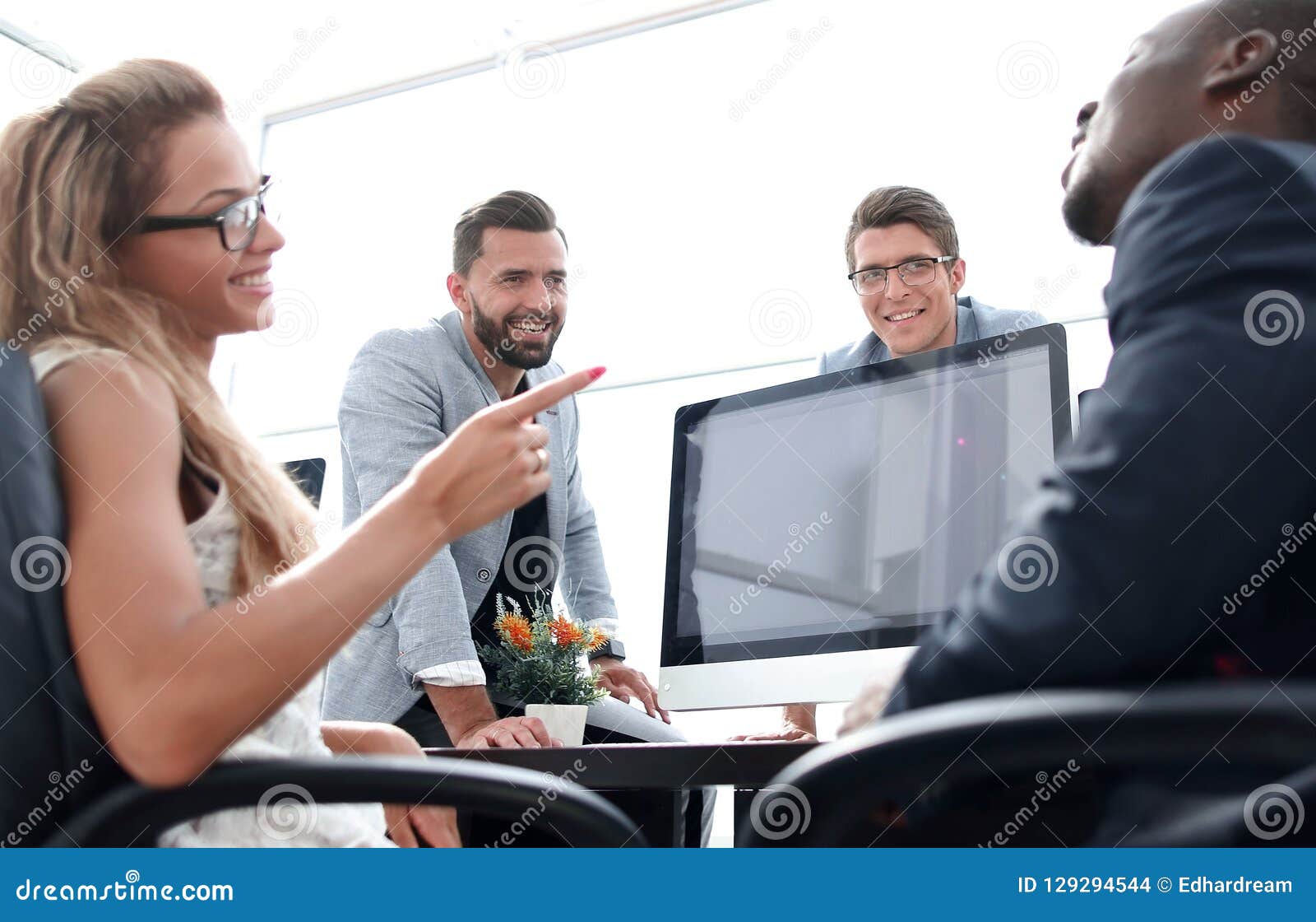 Office Staff Talking in the Workplace Stock Photo - Image of monitor ...