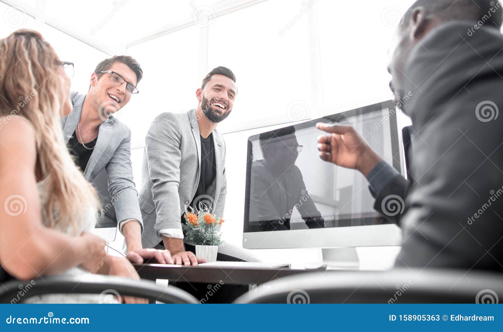Office Staff Talking in the Workplace Stock Image - Image of business ...