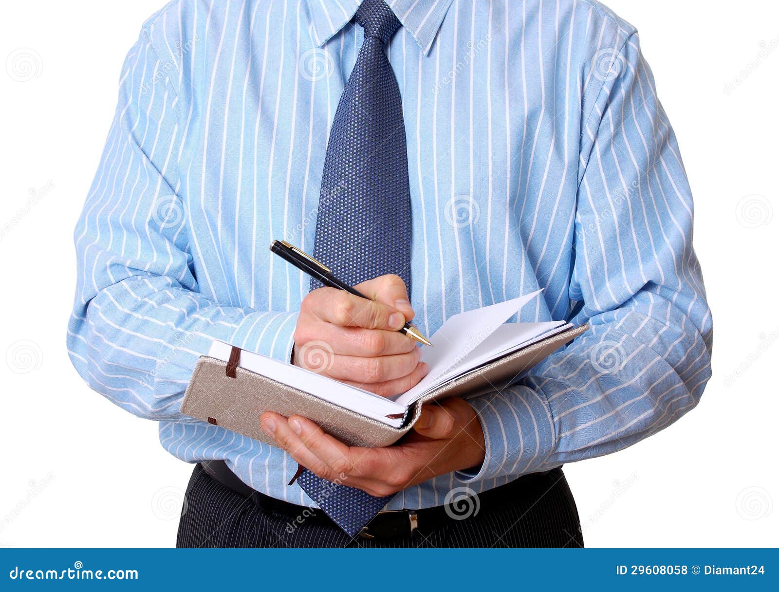 Office Staff Writes Notes in the Diary Stock Photo - Image of notebook ...