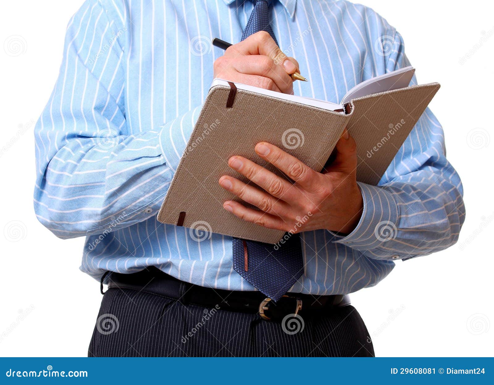 Office Staff Writes Notes in the Diary Stock Image - Image of isolated ...