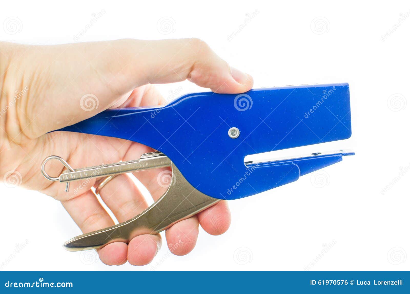 Office stapler hand stock photo. Image of blue, white - 61970576