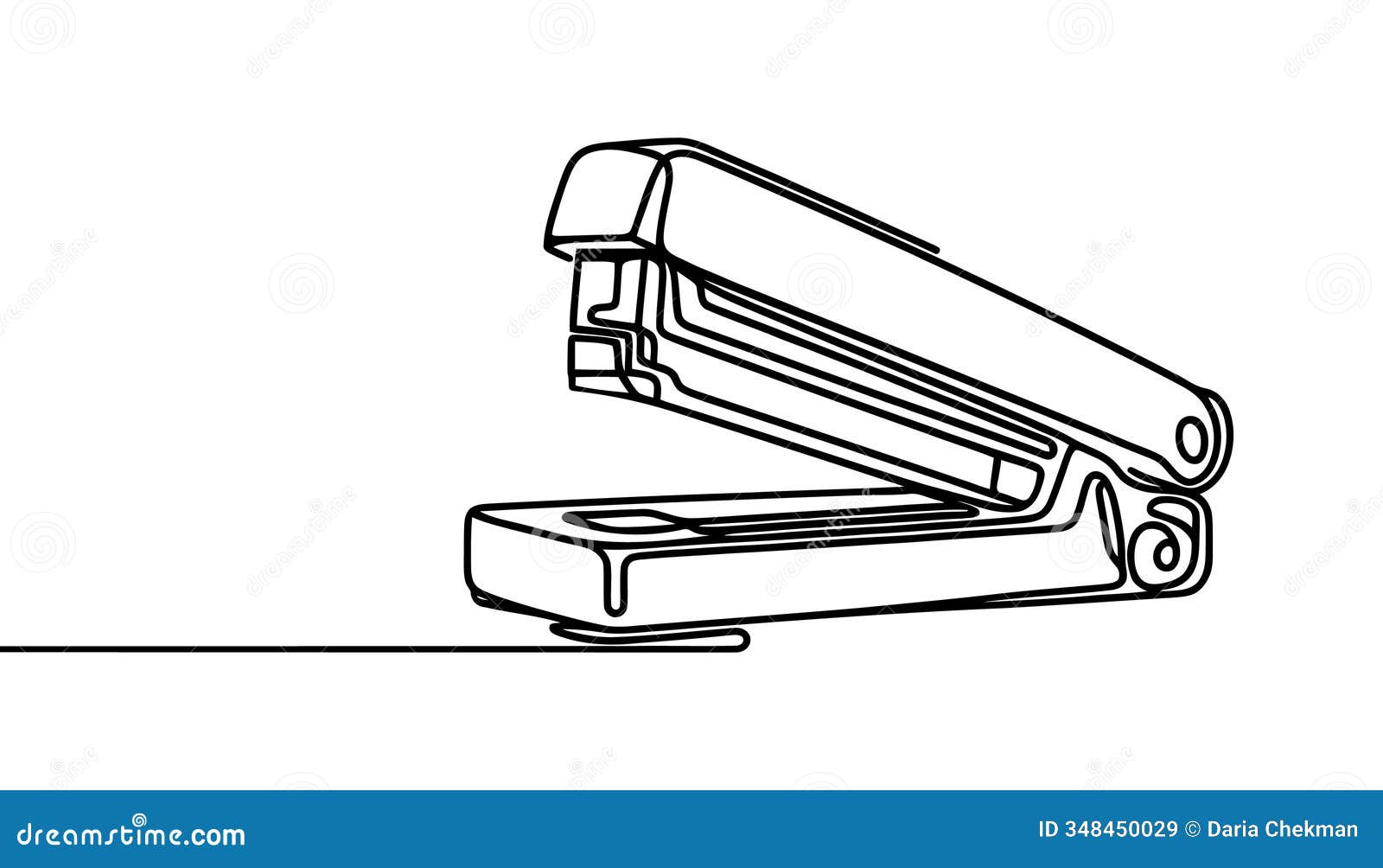 Office Stapler, One Line Continuous Line Drawing. Vector Minimalist ...