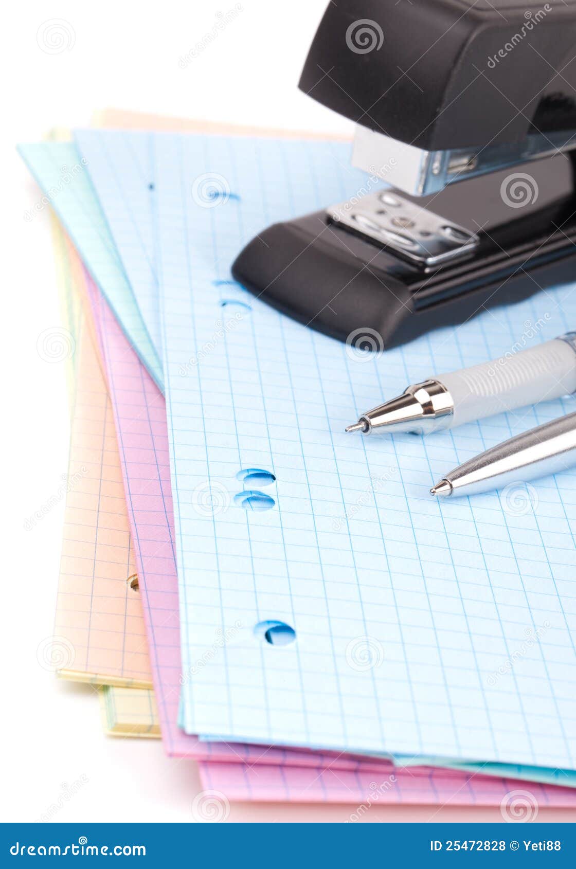Office stapler and pen stock photo. Image of accessory - 25472828