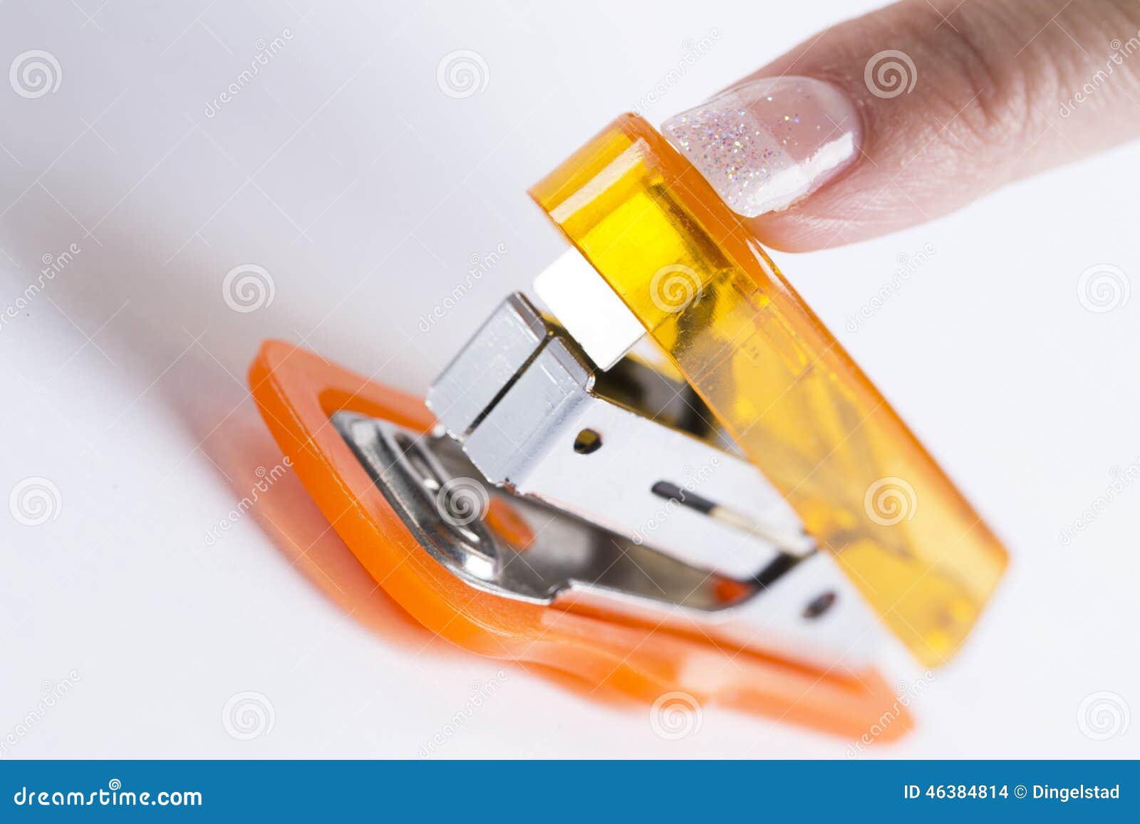 Office Stapler Ready To Staple Paper Stock Photo - Image of accessory ...