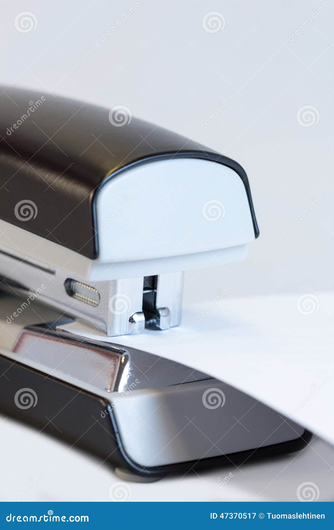 Office Stapler Stapling White Paper Stock Image - Image of grey ...