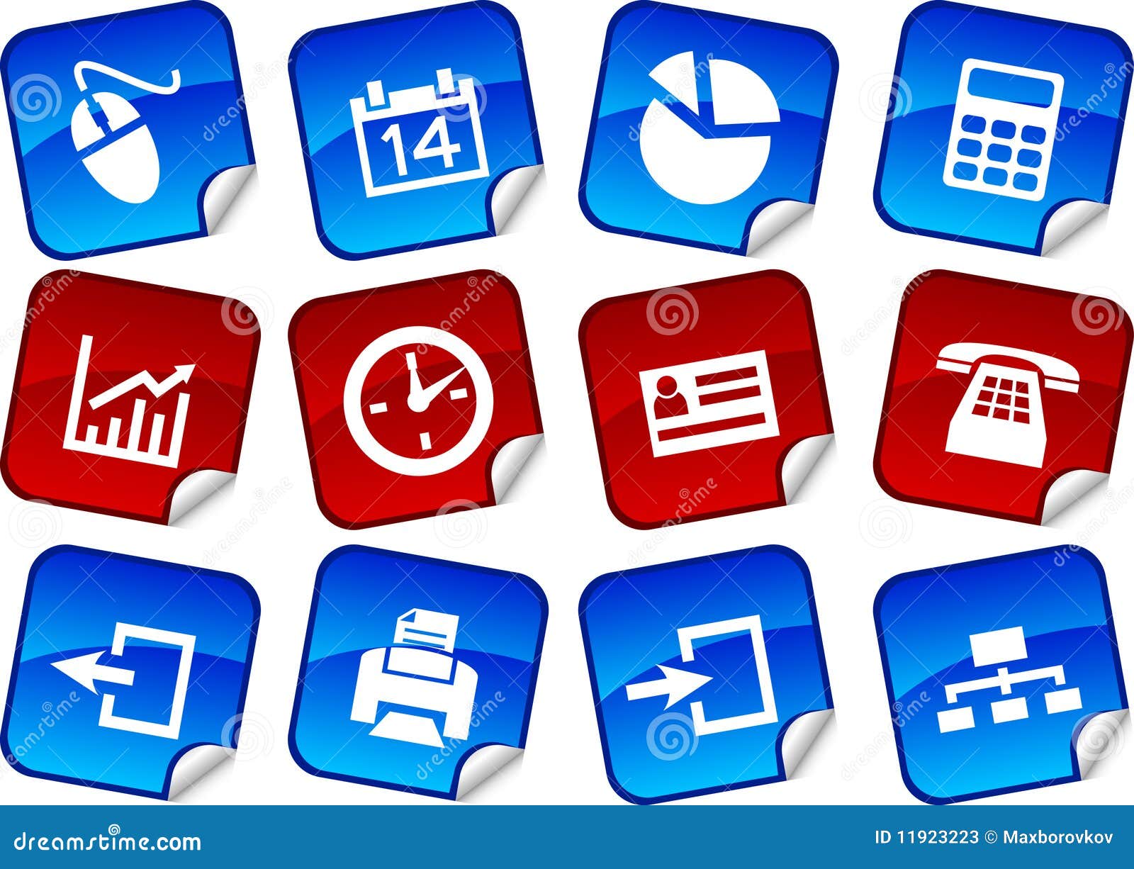 Office stickers. stock vector. Illustration of stickers - 11923223