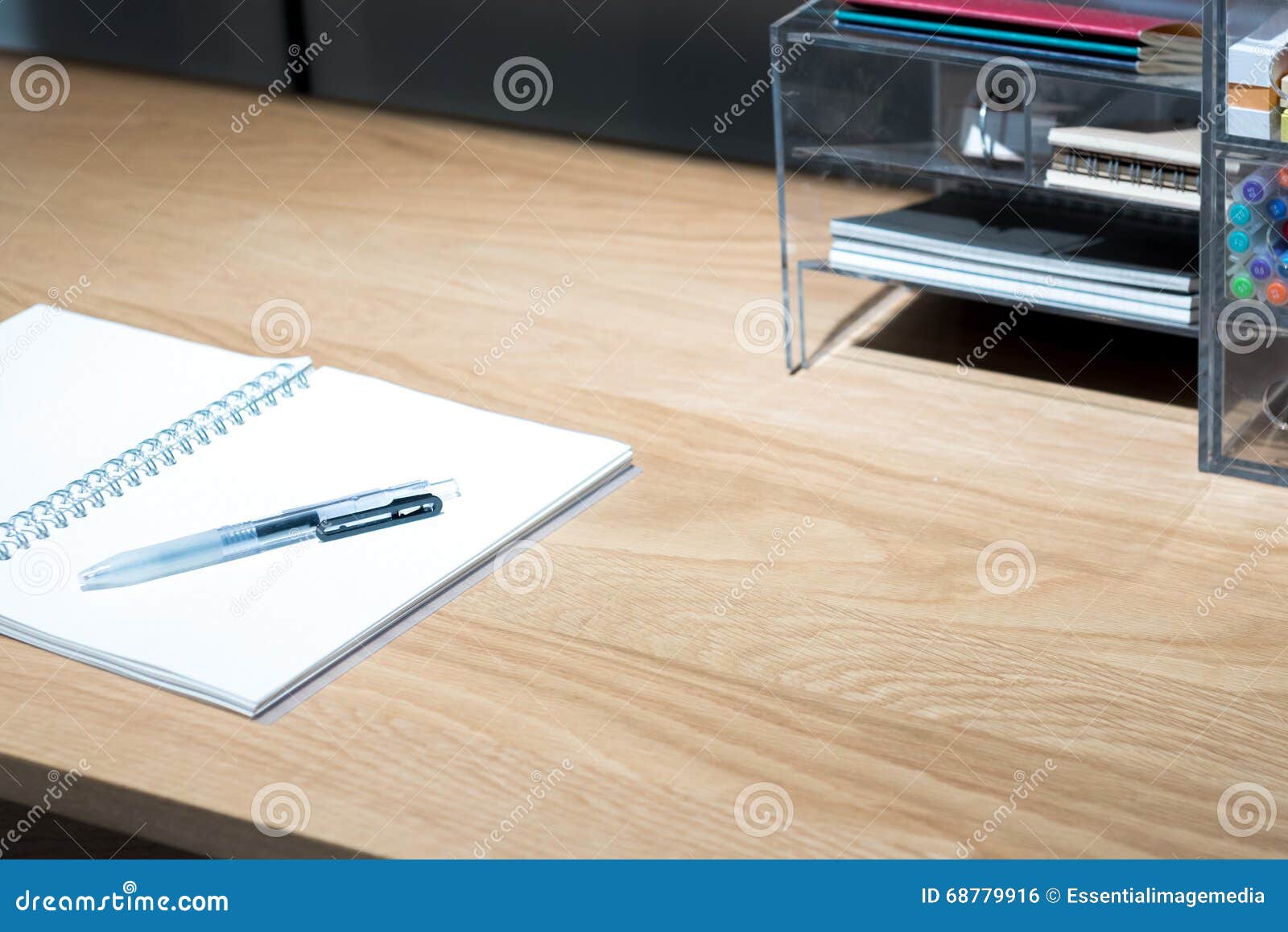 Office Study Desktop with Various Stationary Accessories Stock Photo ...