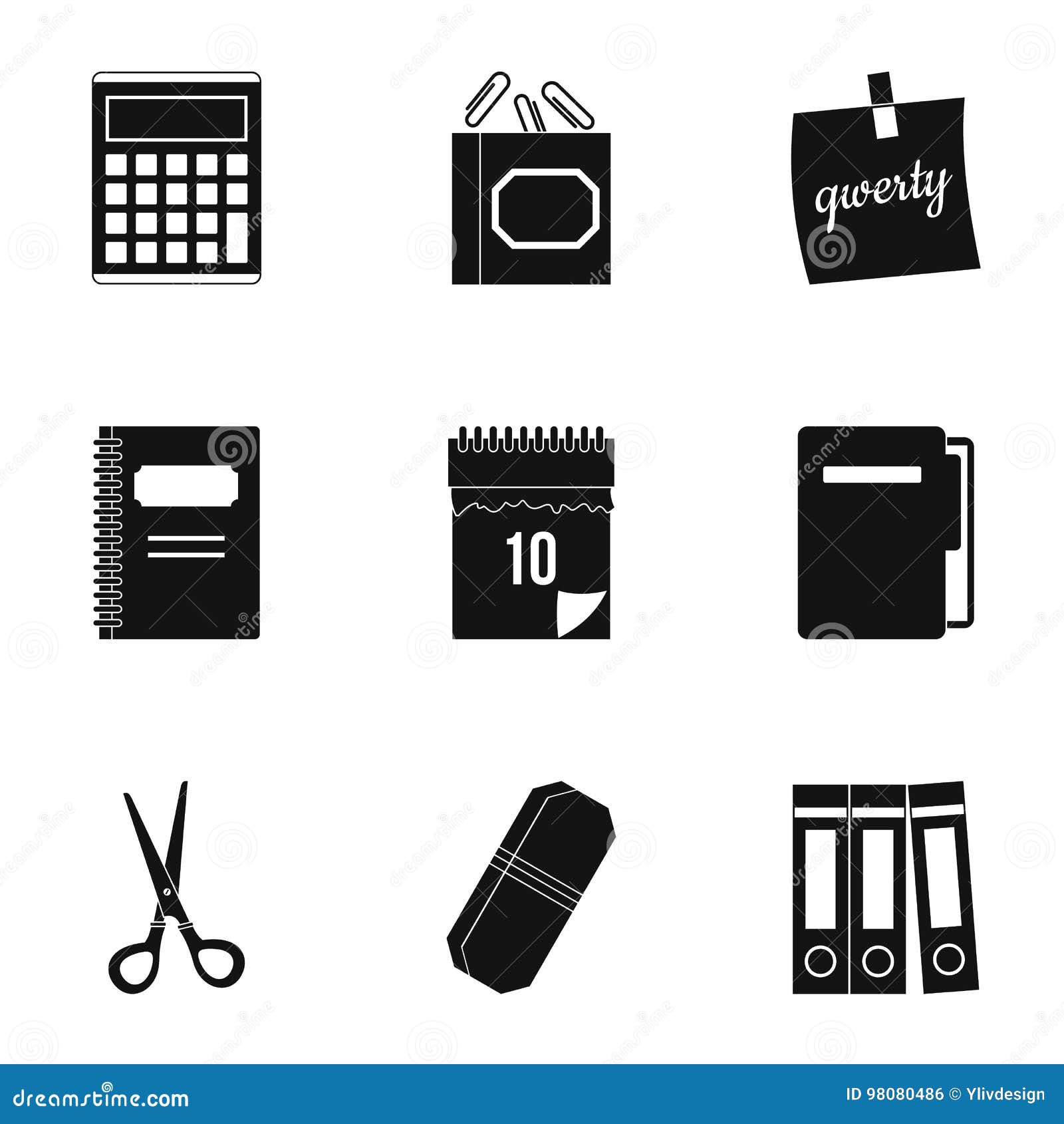 Office Stuff Icon Set, Simple Style Stock Vector - Illustration of ...