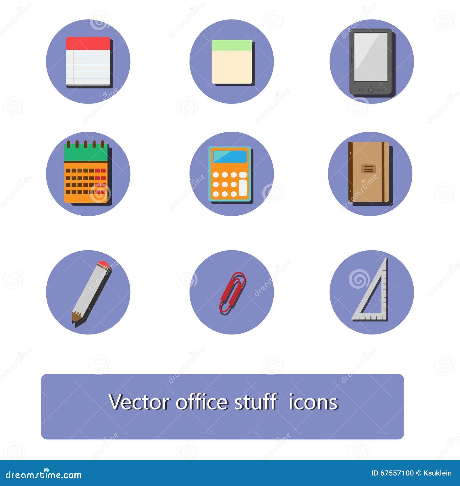 Office stuff icon set stock vector. Illustration of computer - 67557100