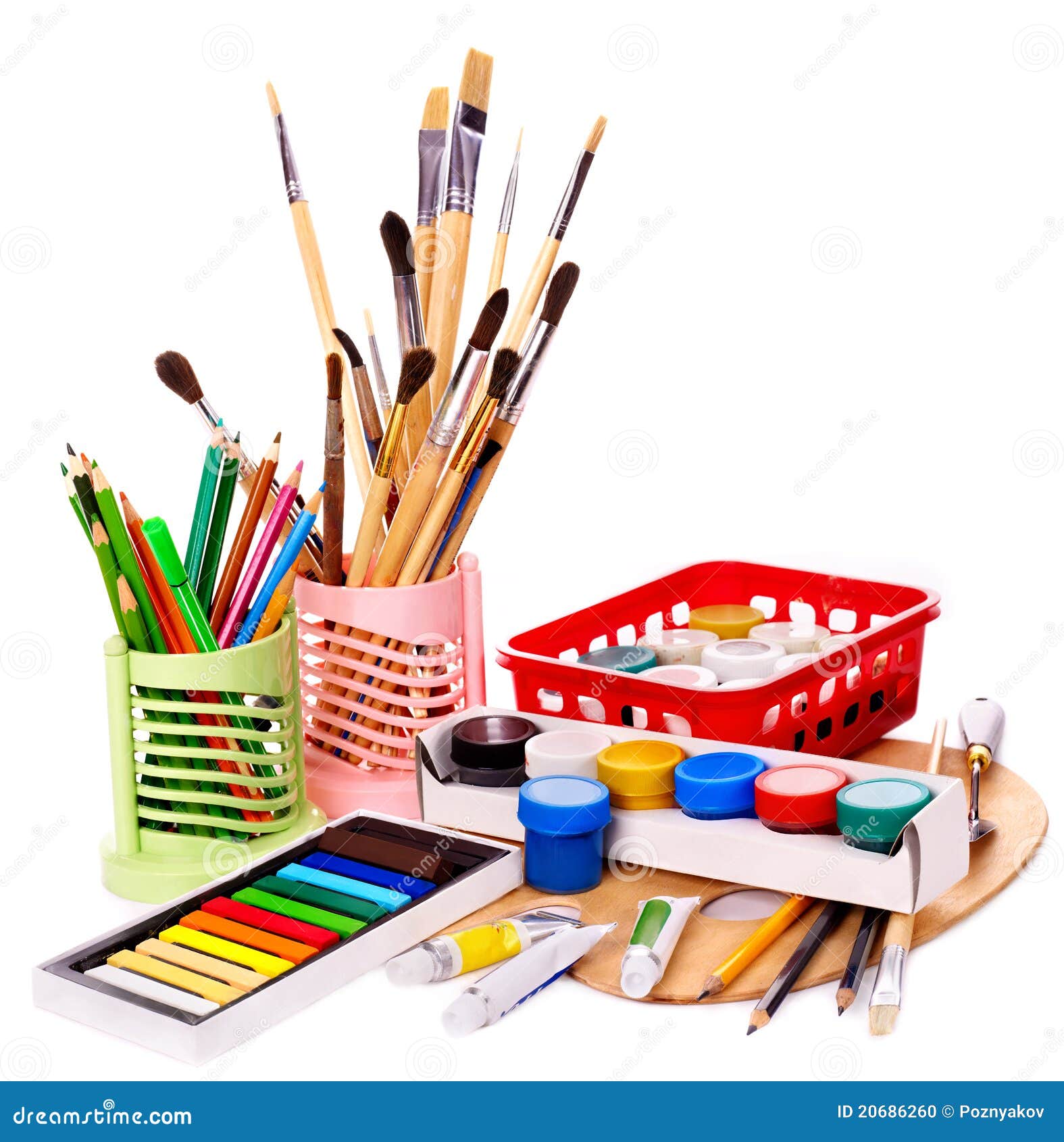 Office supplies. stock photo. Image of paper, back, pencil - 20686260