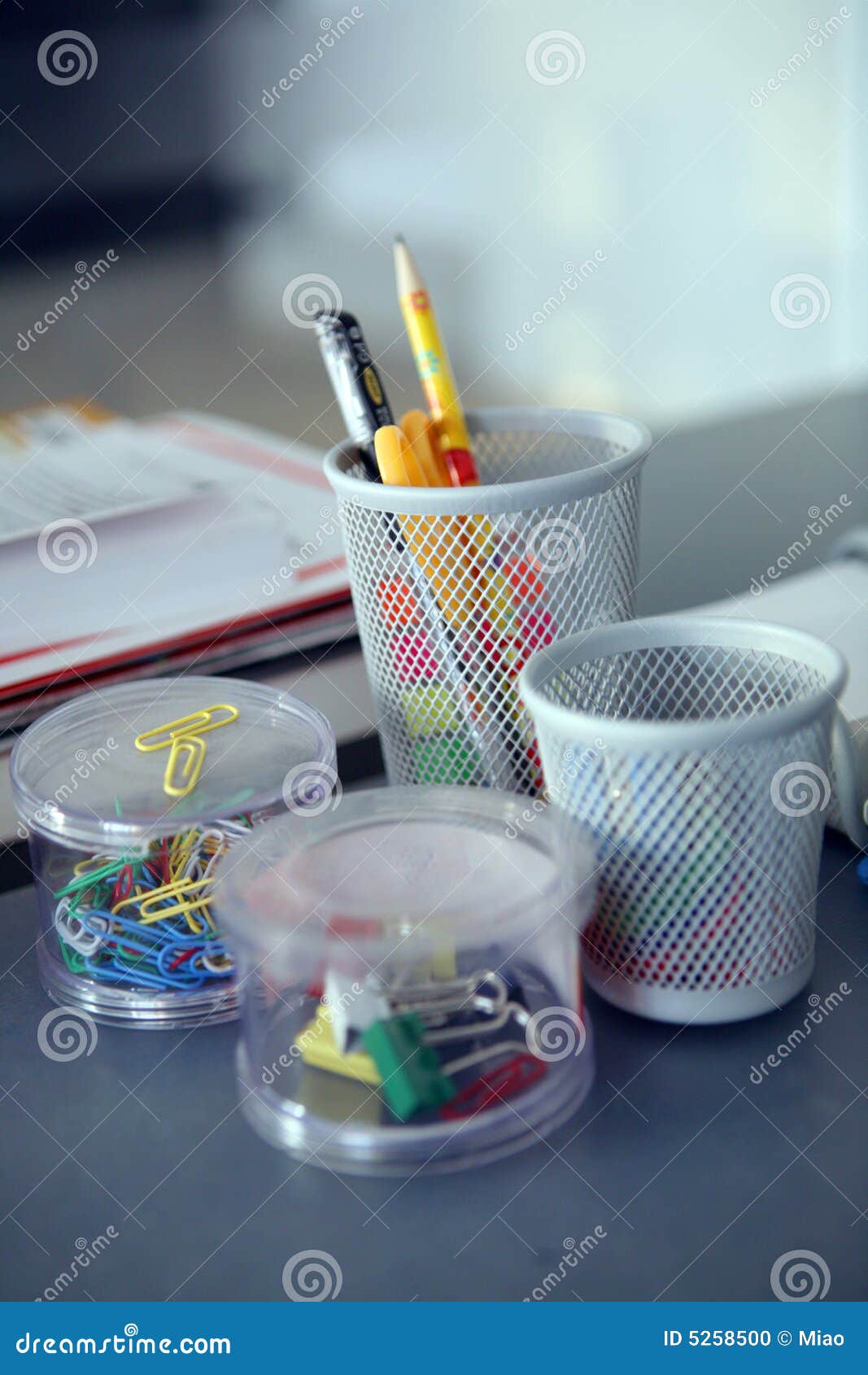 Office supplies stock photo. Image of desk, colorful, pencil - 5258500