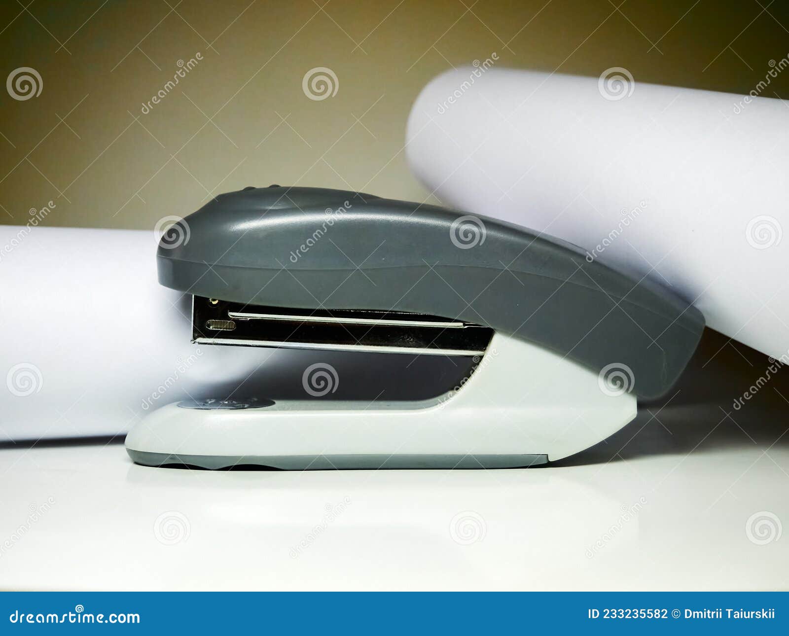 Office Supplies for Paper Stapling- Stapler, Lying on the Table Stock ...