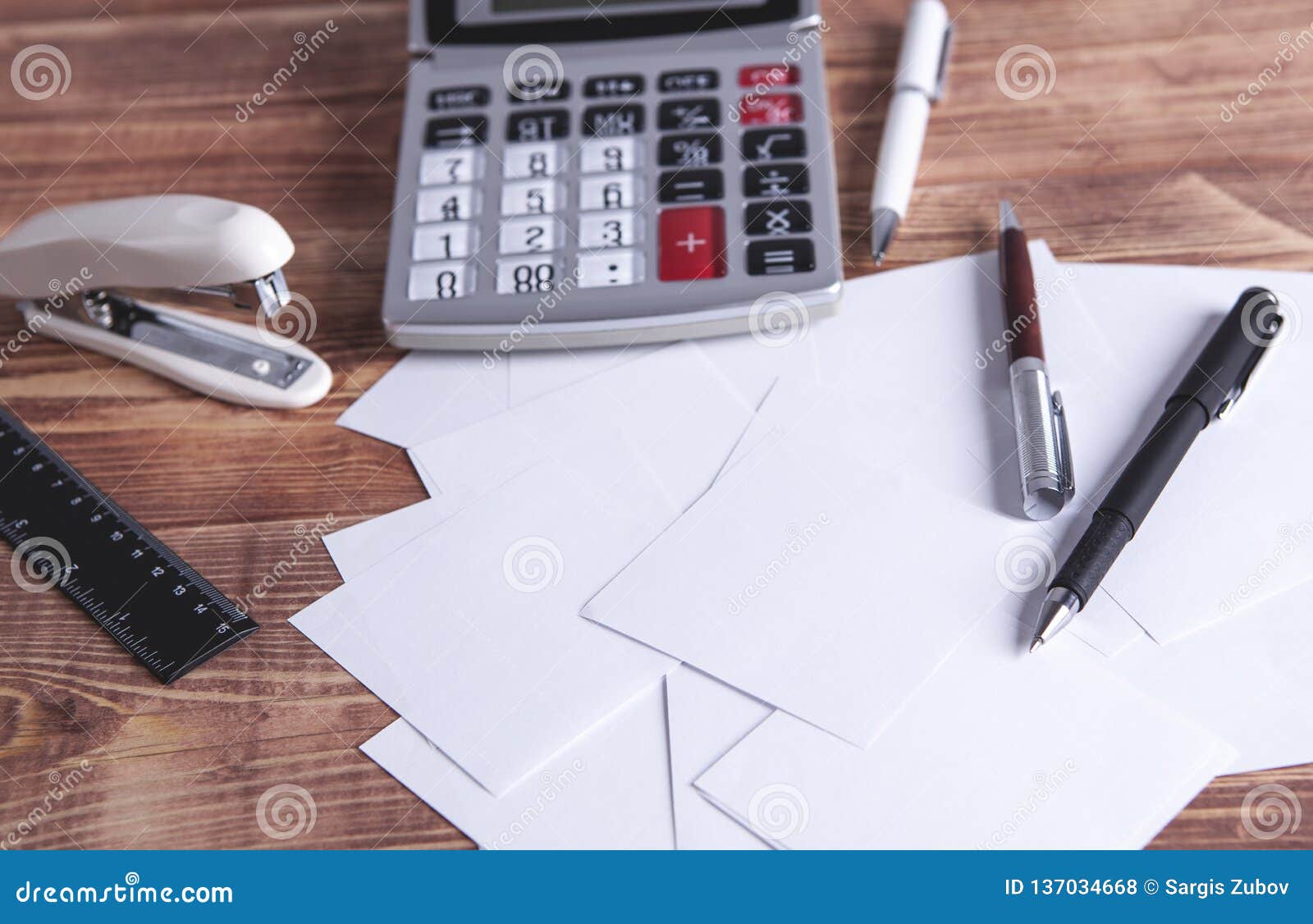 Office Supplies on the Table Stock Photo - Image of calculator, finance ...