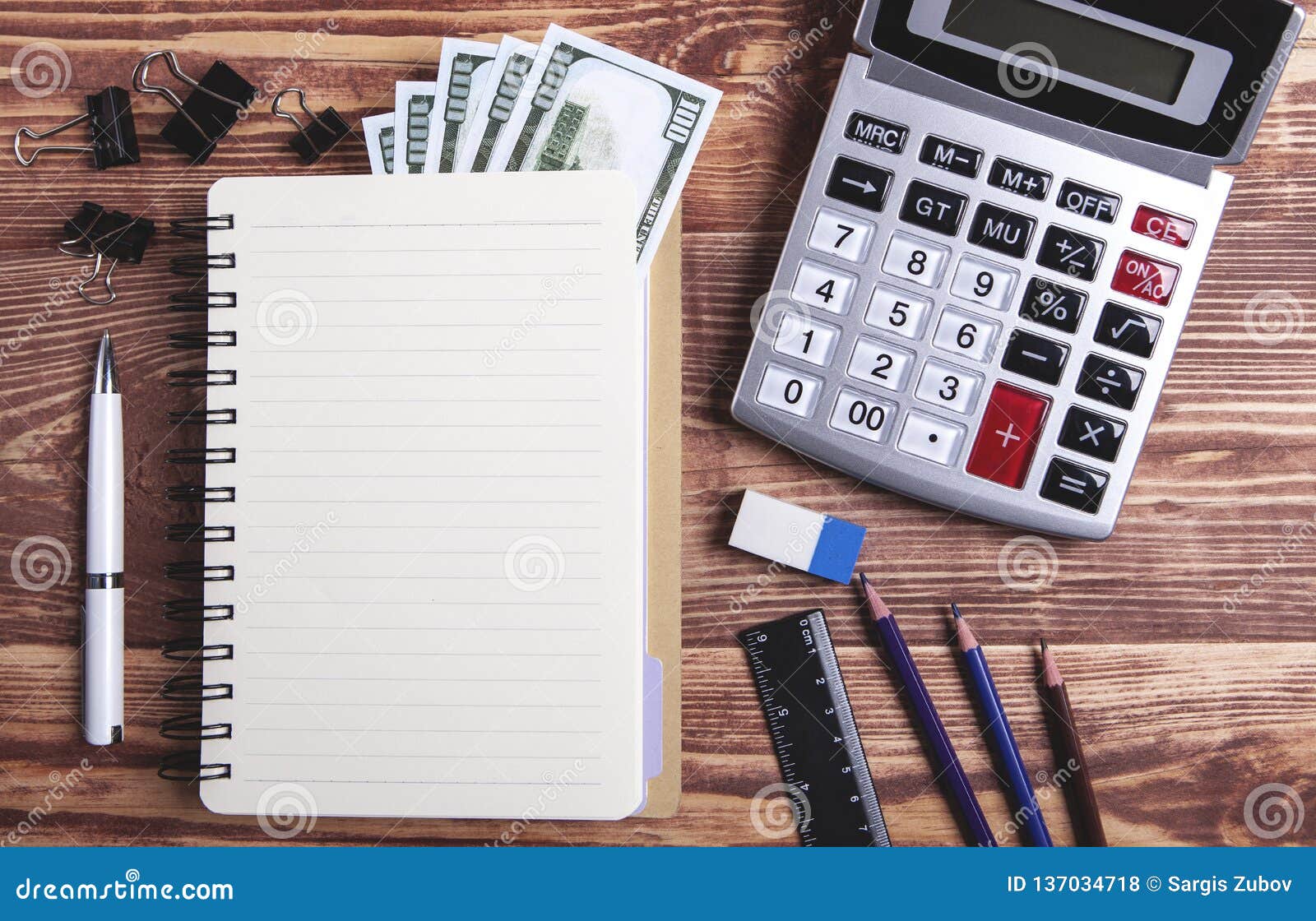 Office Supplies on the Table Stock Photo - Image of notebook, table ...