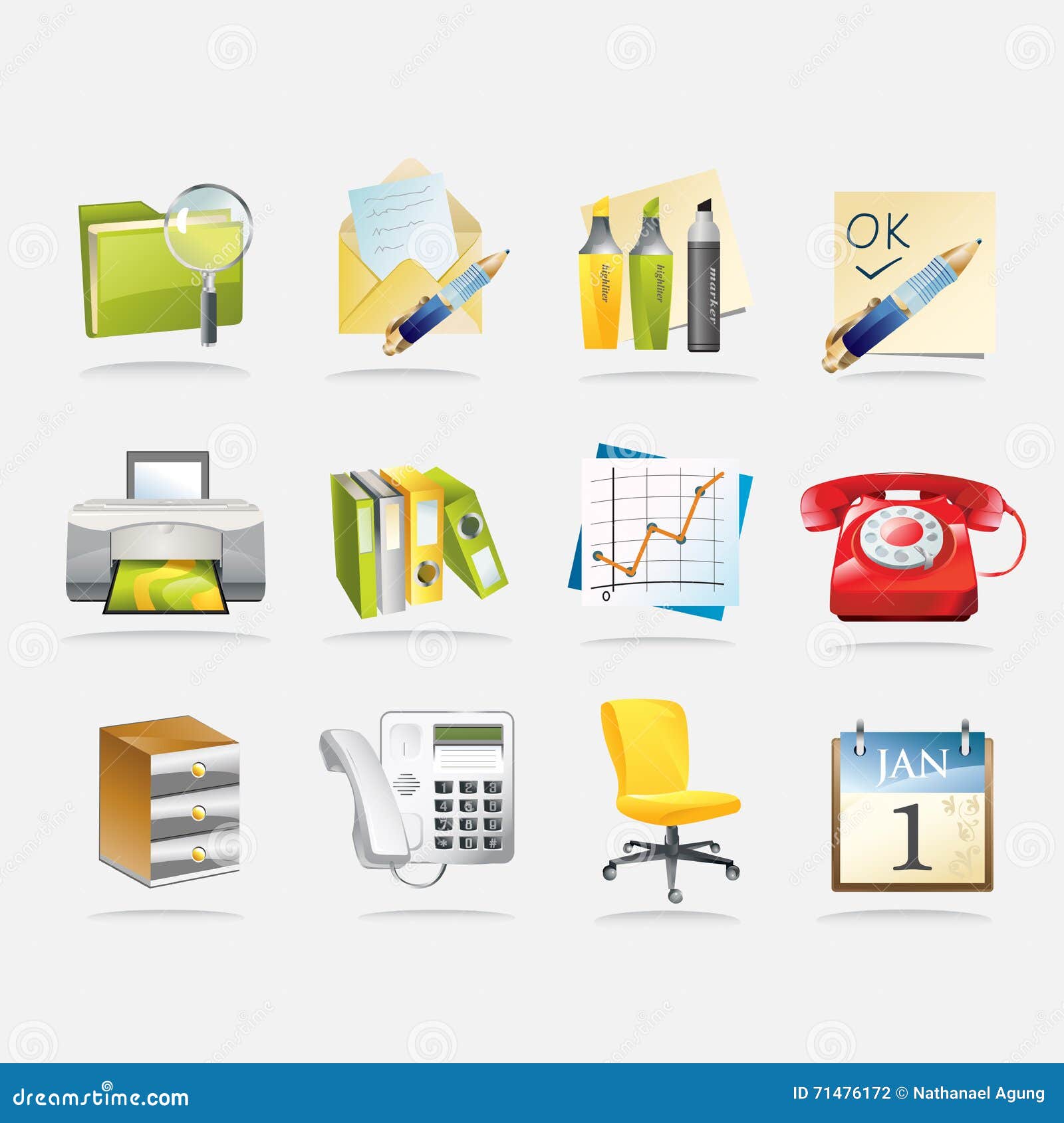 Office Supply Vector Illustration Stock Vector - Illustration of ...