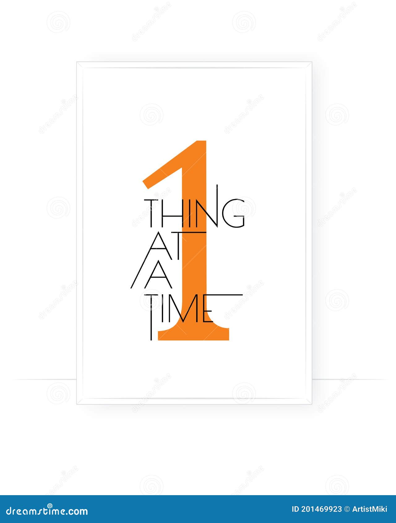 One Thing at a Time, Vector. Wording Design, Lettering. Motivational ...