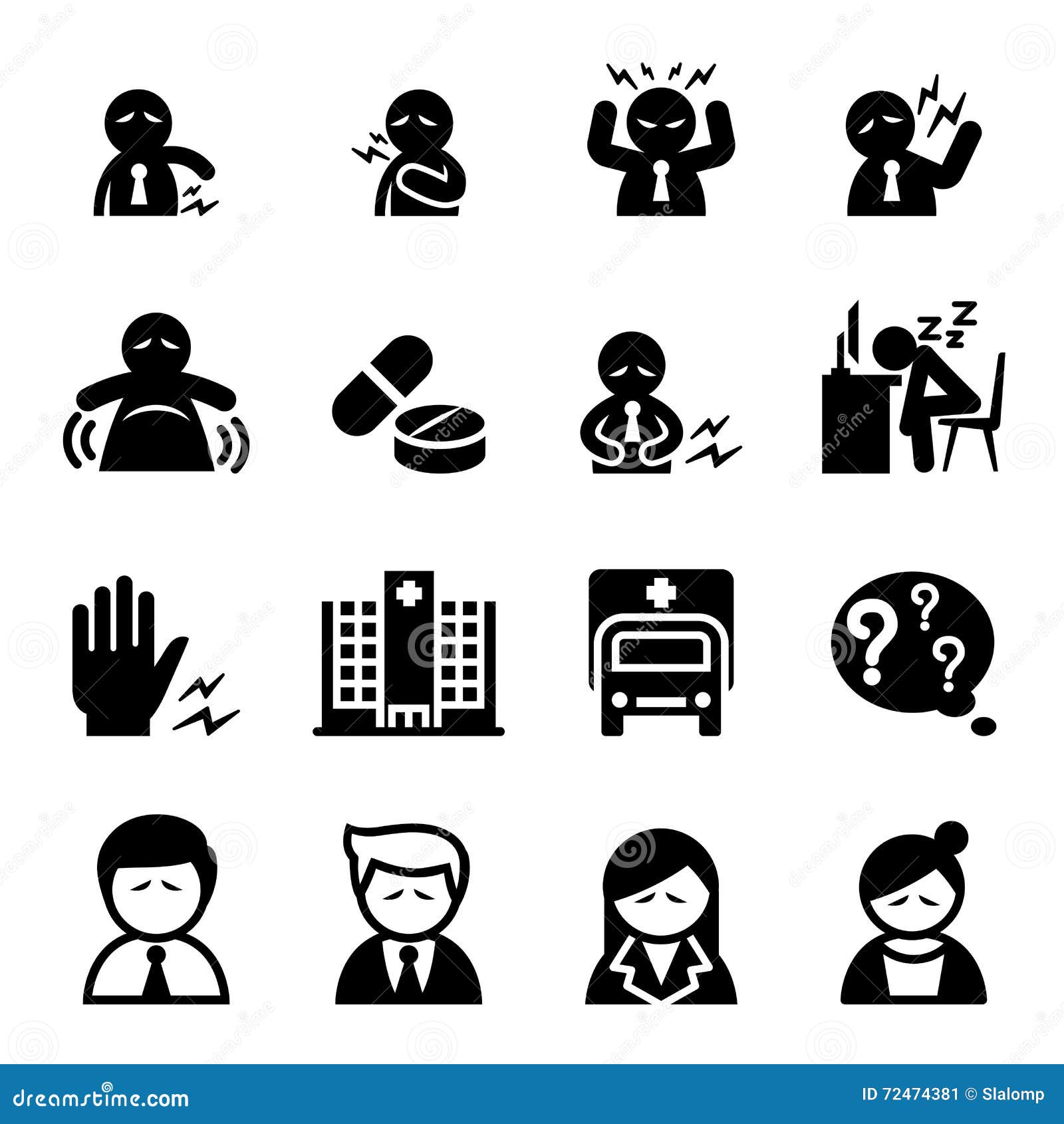 Office syndrome icon stock illustration. Illustration of elements ...