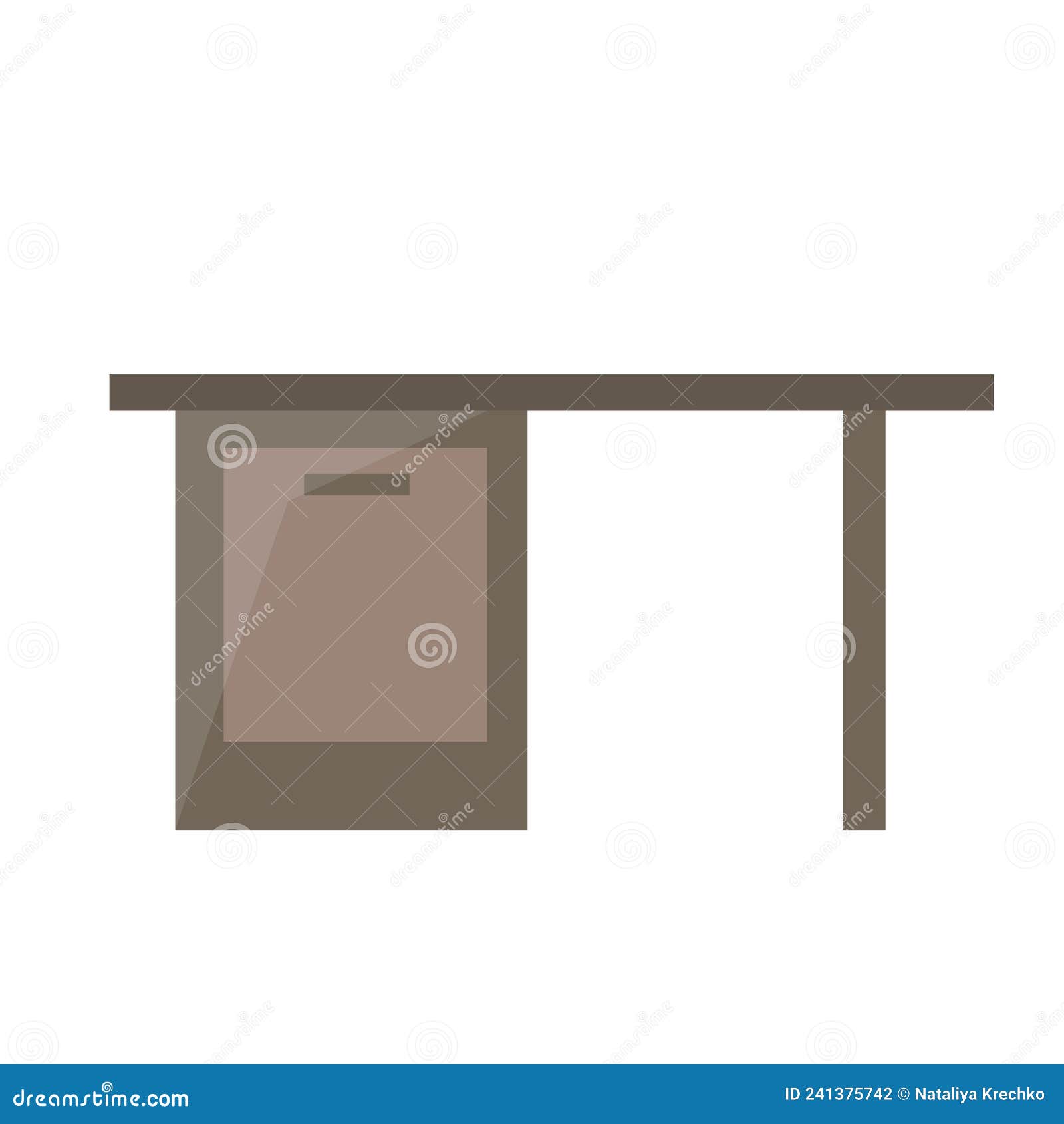 Office Table. Simple Flat Icon on White Background Stock Vector ...
