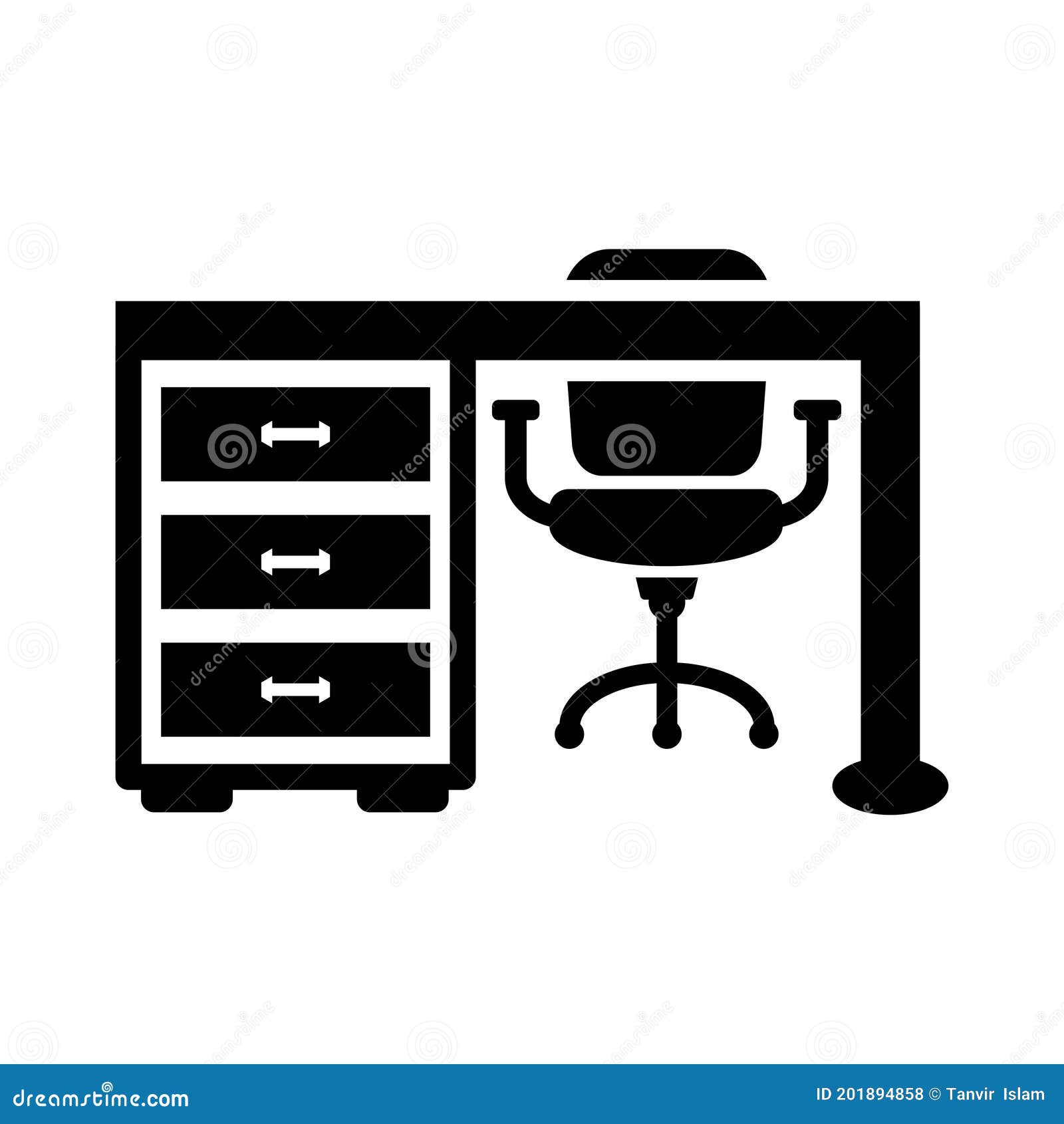 Office Table and Chair Icon Stock Vector - Illustration of ...