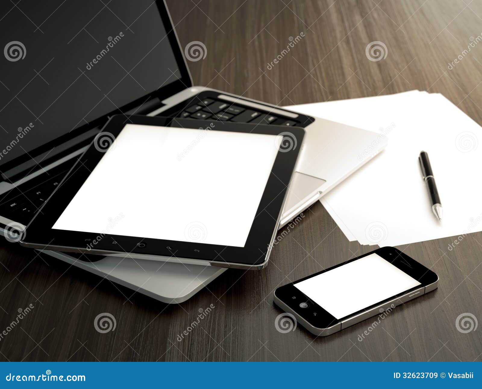 Office table stock illustration. Illustration of connection - 32623709