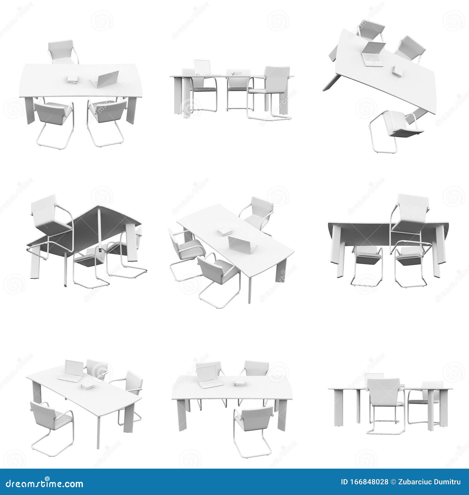 Office table 3D Rendering stock illustration. Illustration of lamp ...