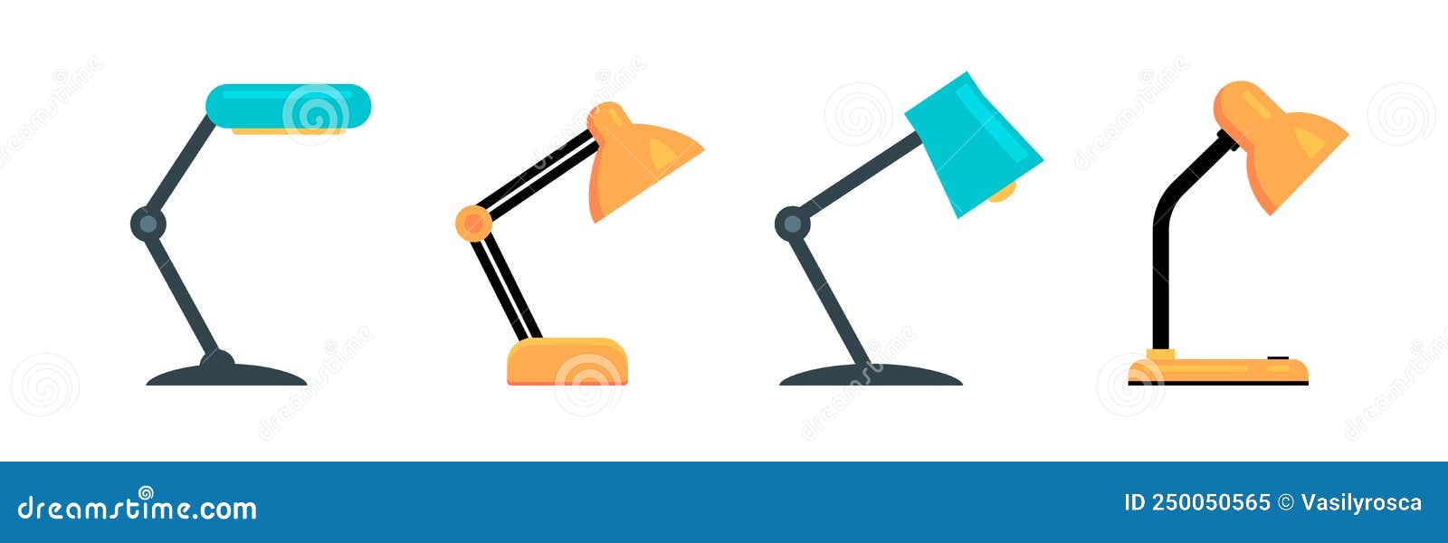 Office Table Desk Lamp Icon Light. Desk Lamp Light Bulb Vector Desktop ...