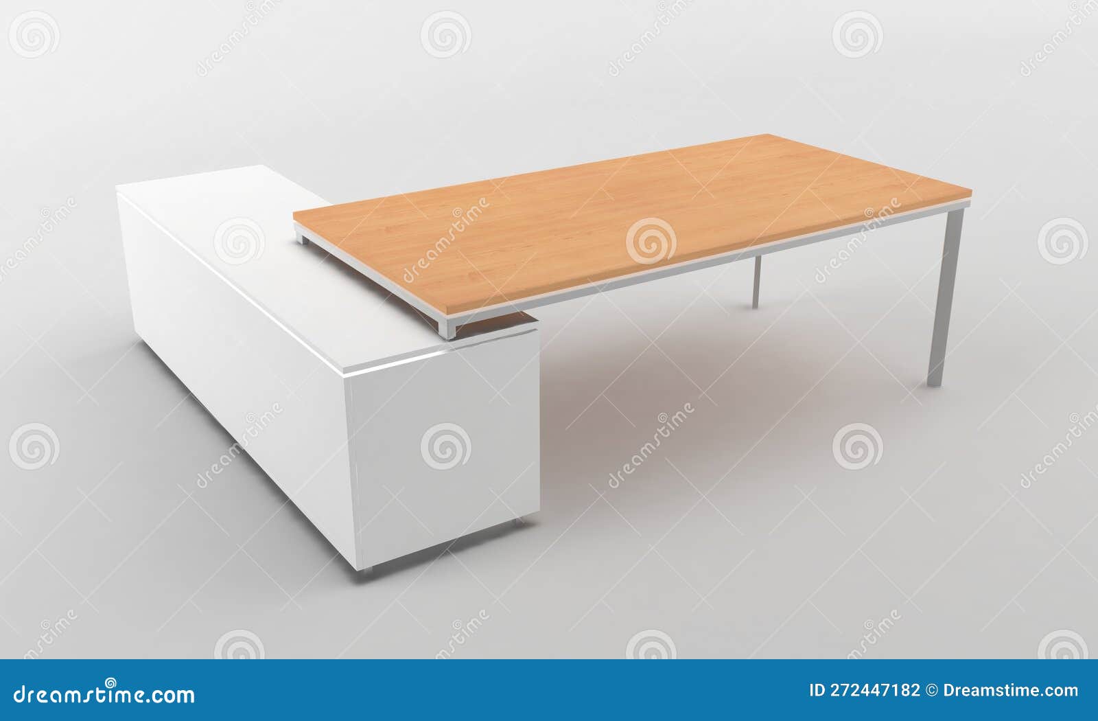 Table 3D Rendered Realistic Furniture Side View Stock Illustration ...