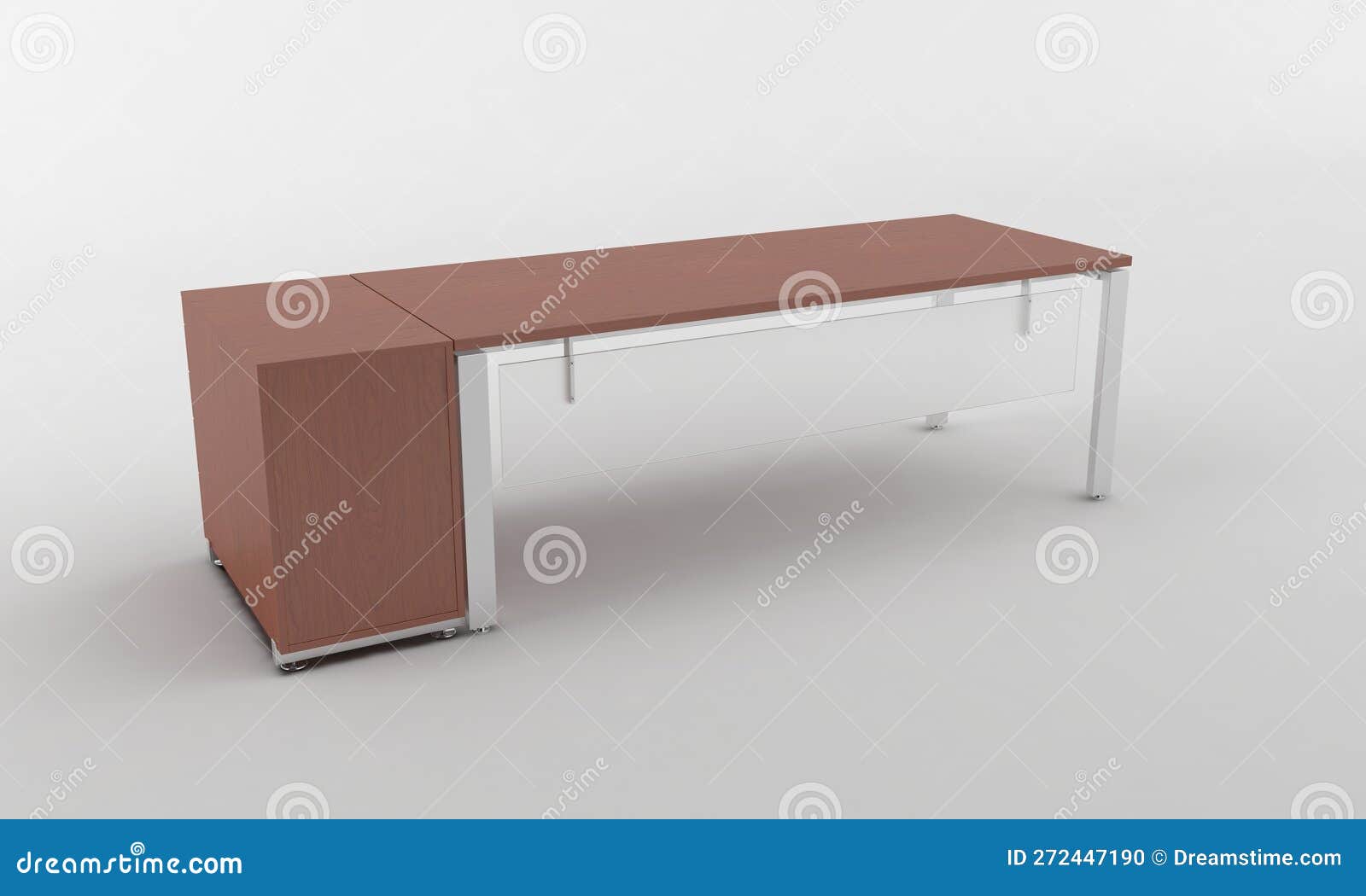 Table 3D Rendered Realistic Furniture Side View Stock Illustration ...