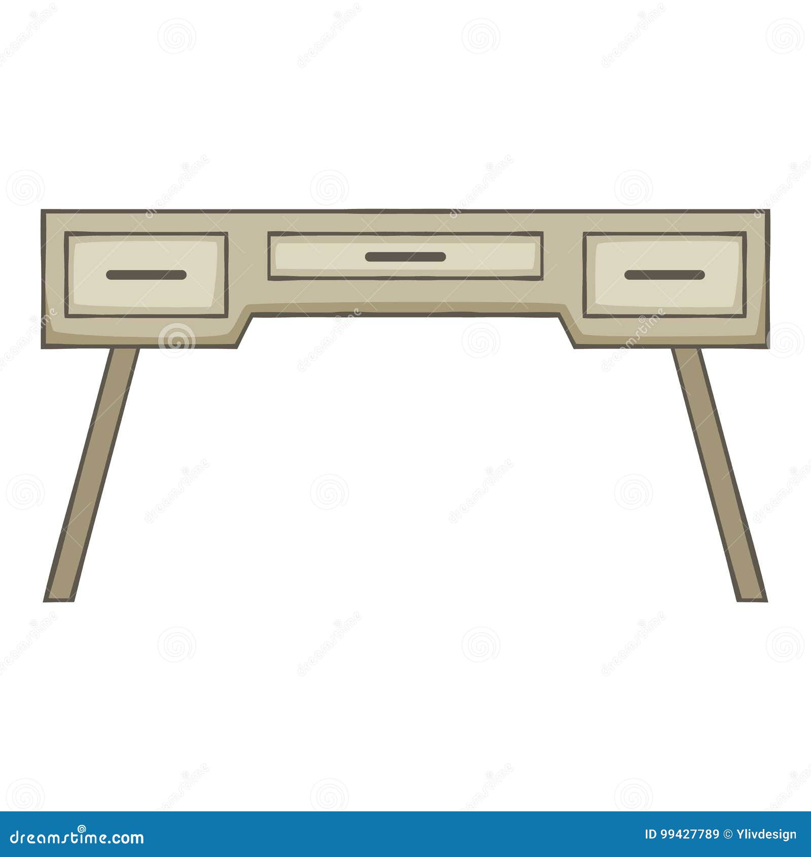 Office Table Icon, Cartoon Style Stock Vector - Illustration of leather ...