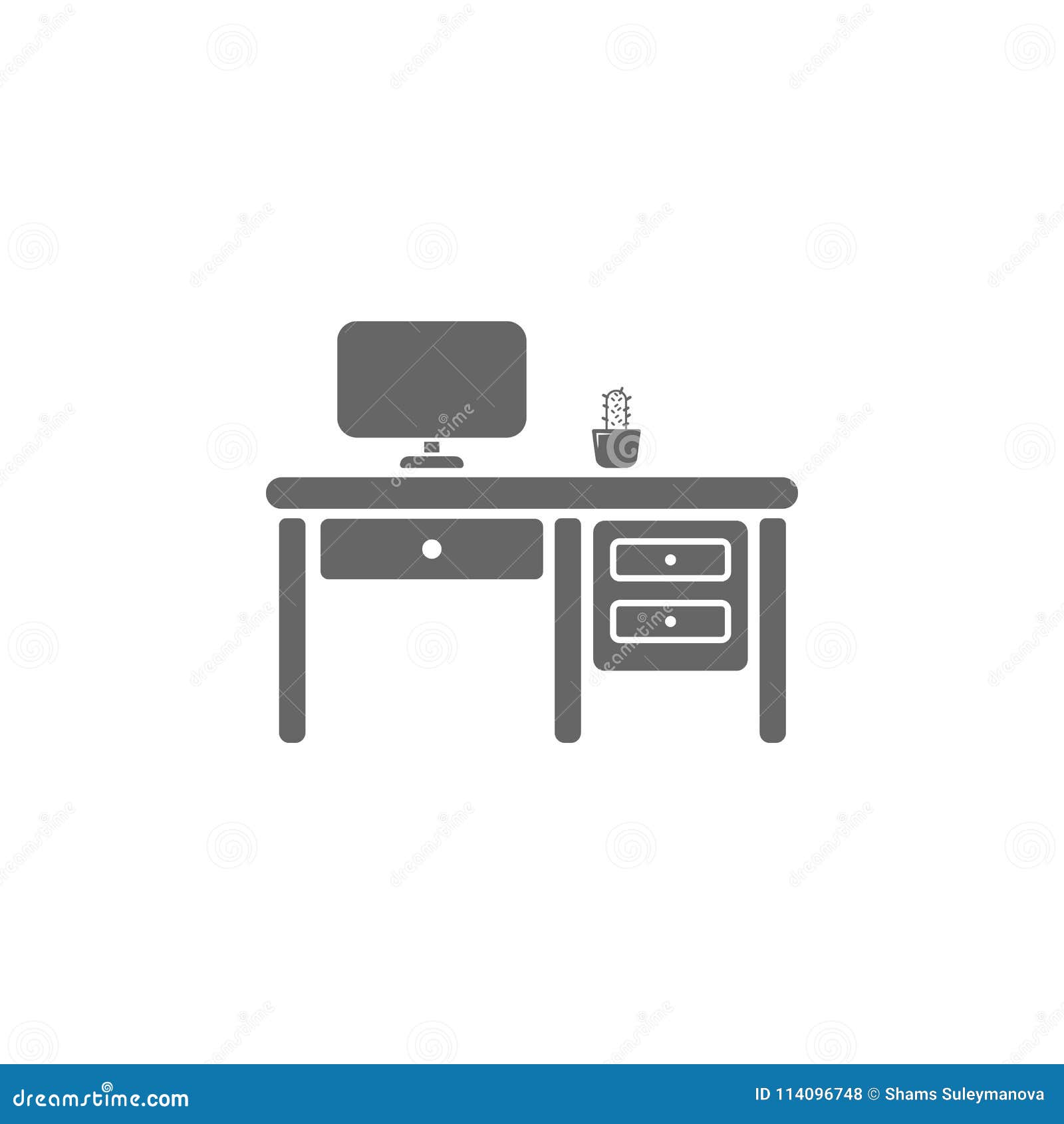Office Table Icon. Simple Element Illustration. Office Table Symbol ...