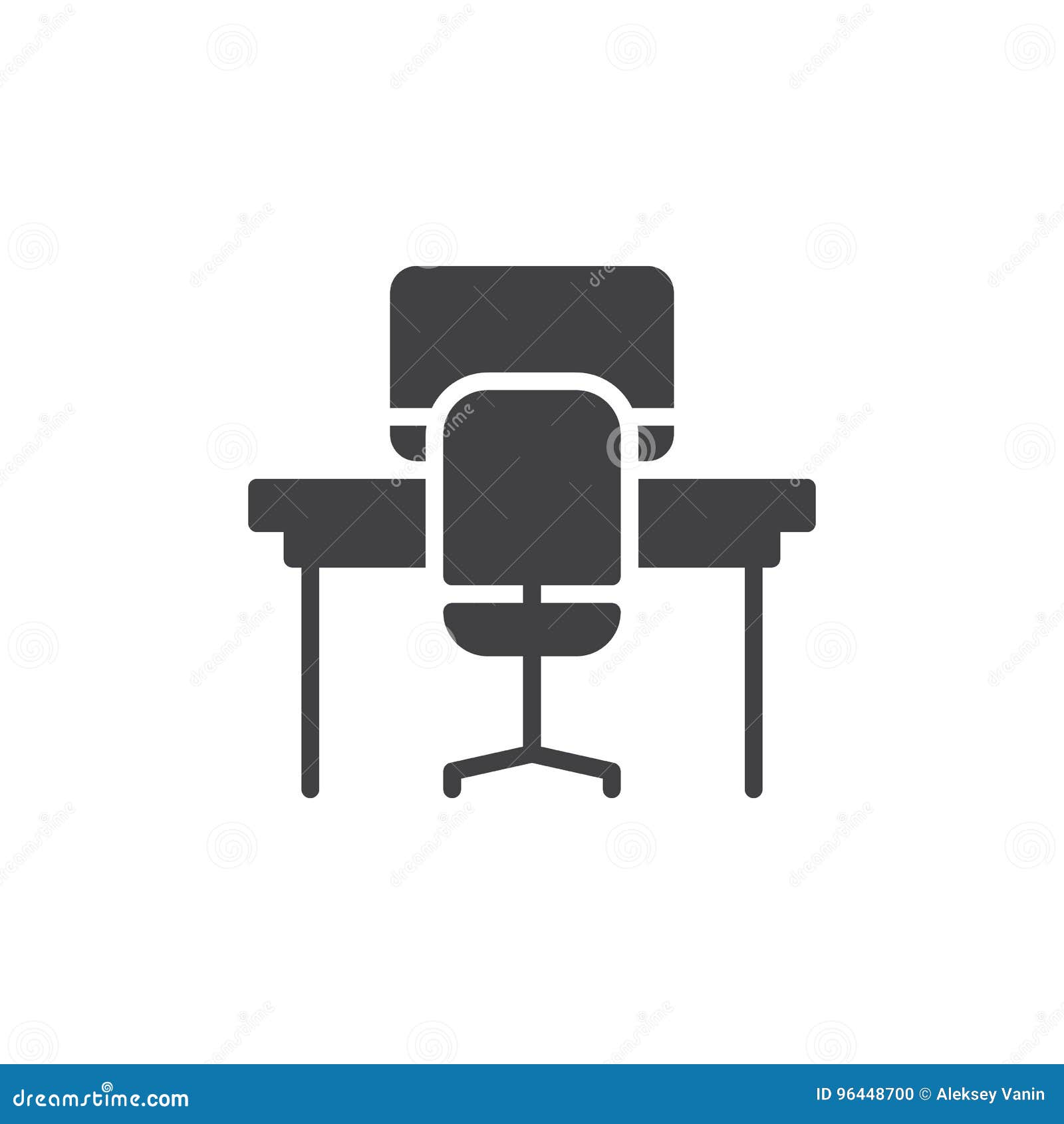 Office Table Icon Vector, Filled Flat Sign Stock Vector - Illustration ...