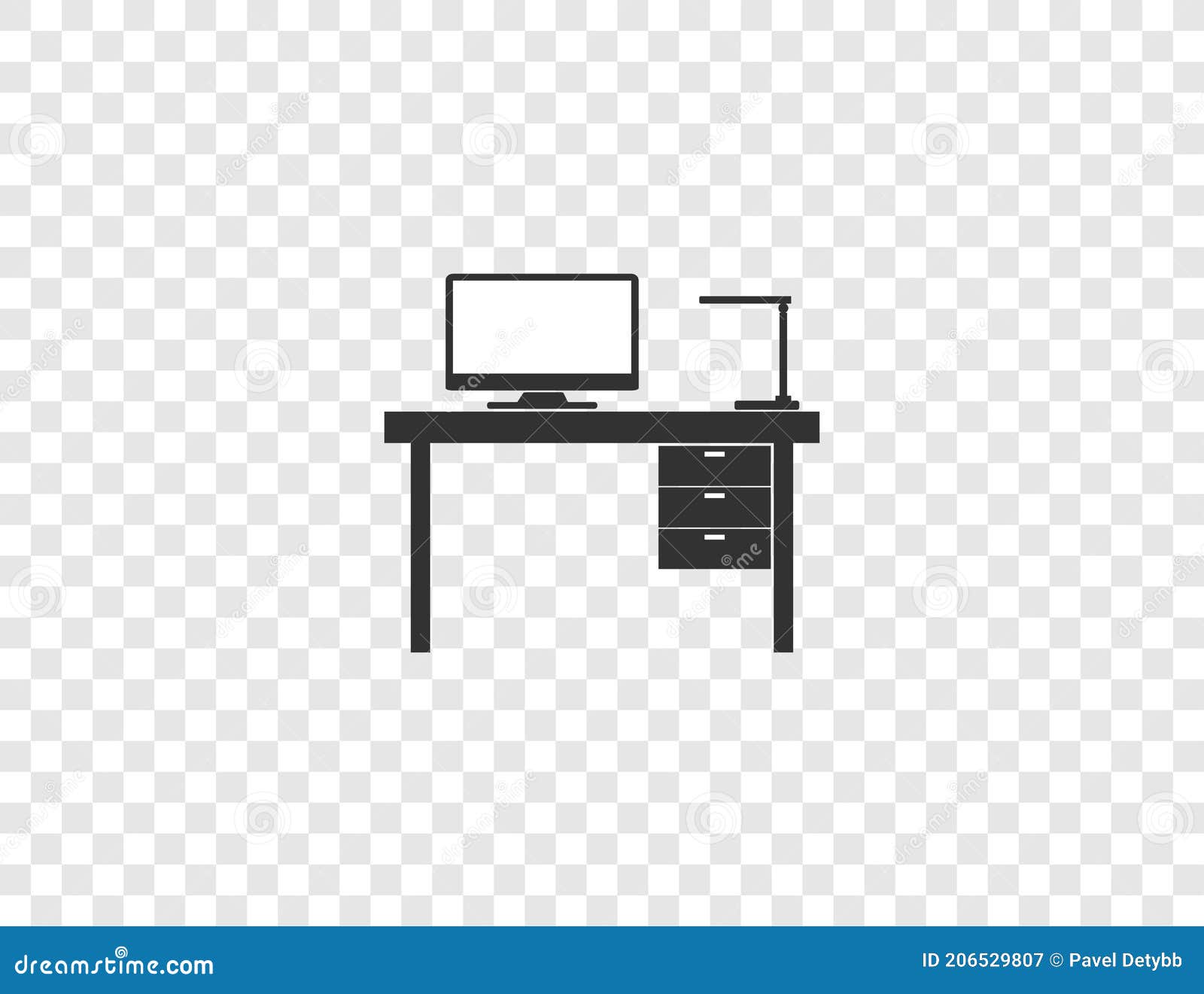 Office Table, Interior, Workplace Icon. Vector Illustration, Flat ...