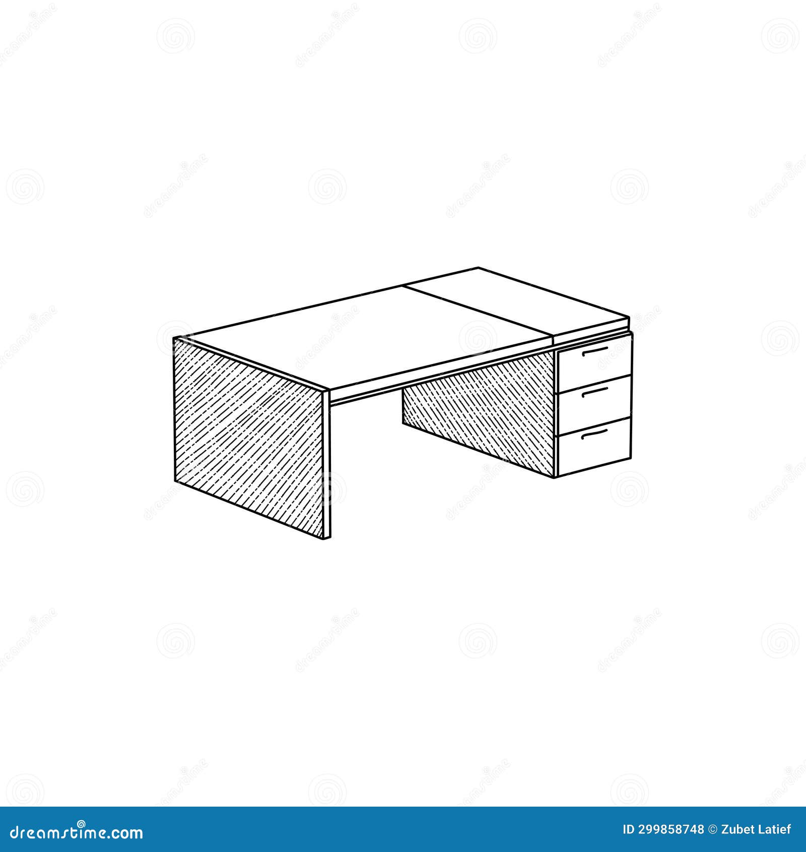 Office Table Line Art Design Template, Vector Symbol, Sign, Outline ...