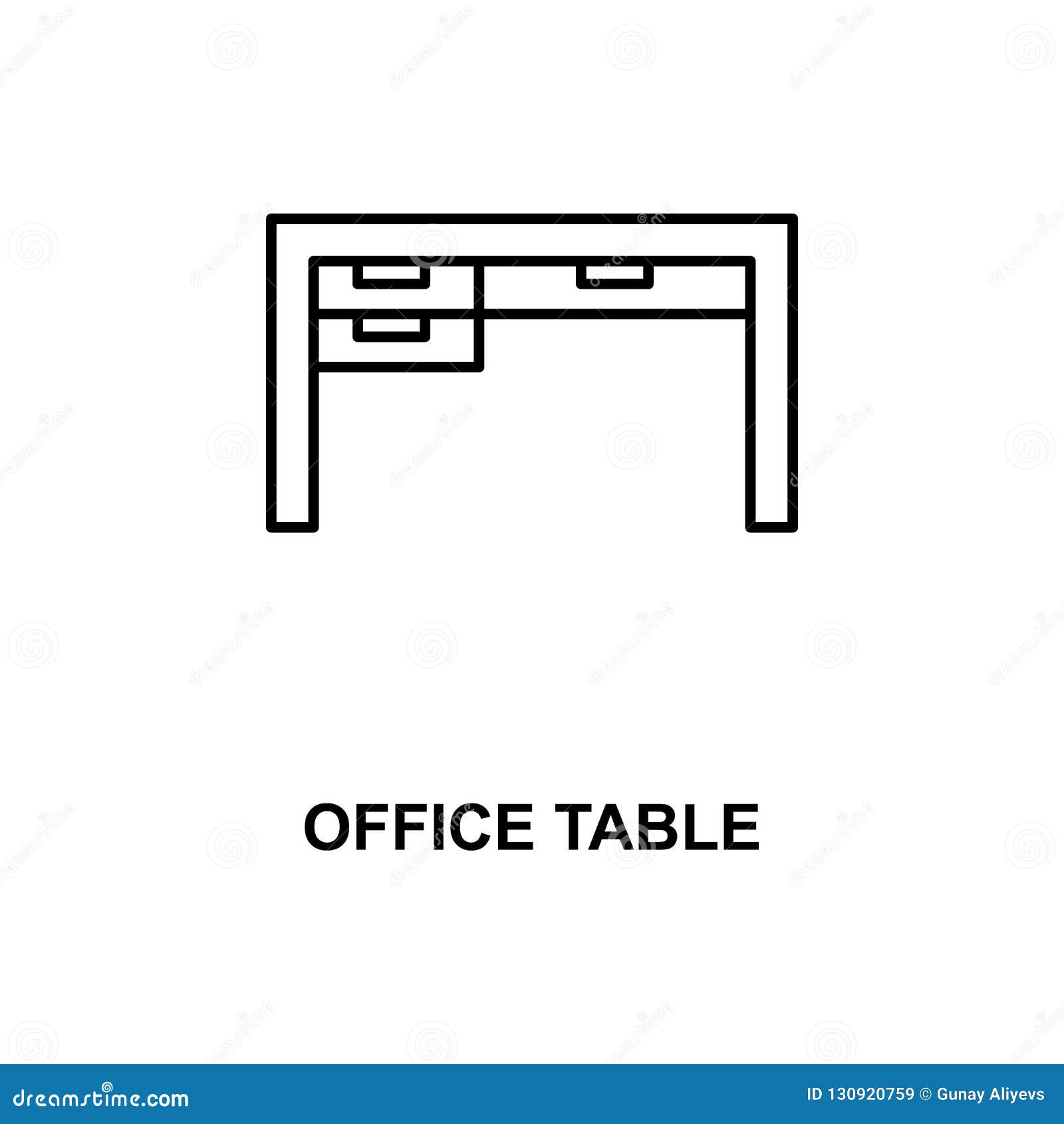 Office table line icon stock illustration. Illustration of graphic ...