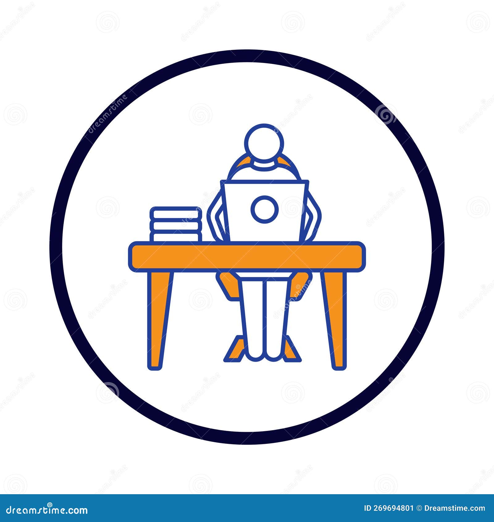 Office, Table, Man, Computer, Office Stuff Working Table Icon Stock ...