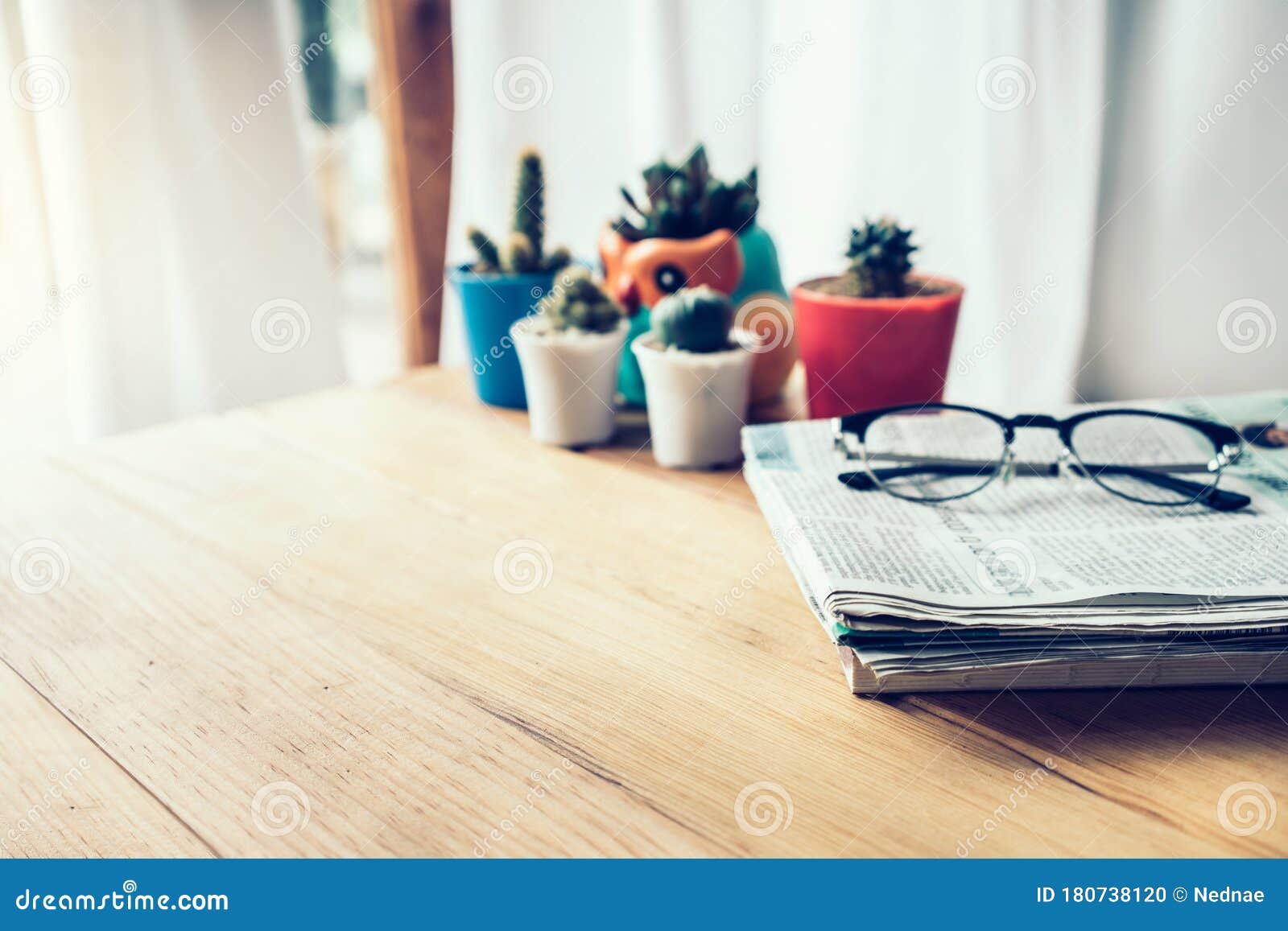 Office Table with Newspaper Stock Photo - Image of background, paper ...