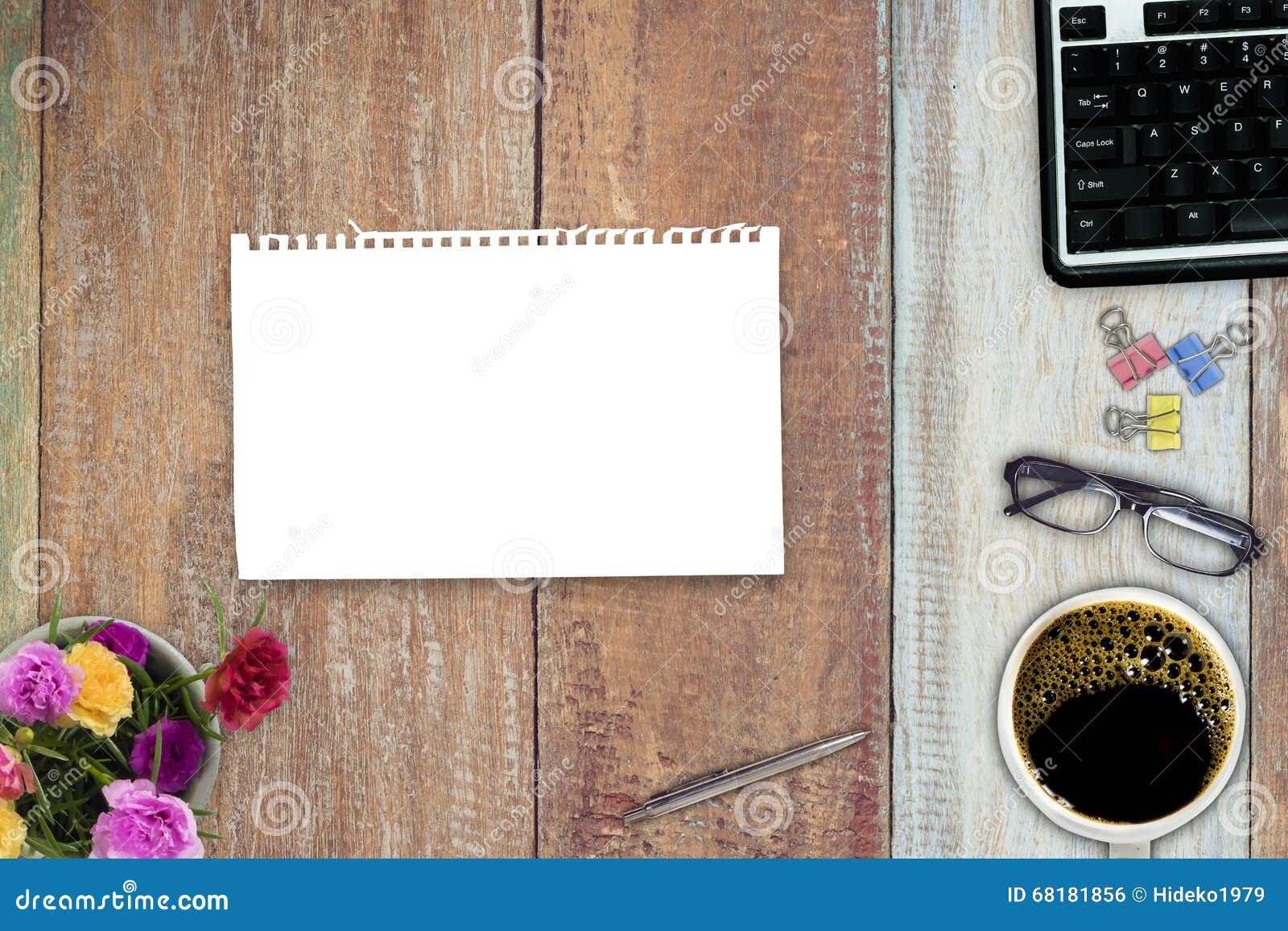 Office table with notepad stock photo. Image of background - 68181856