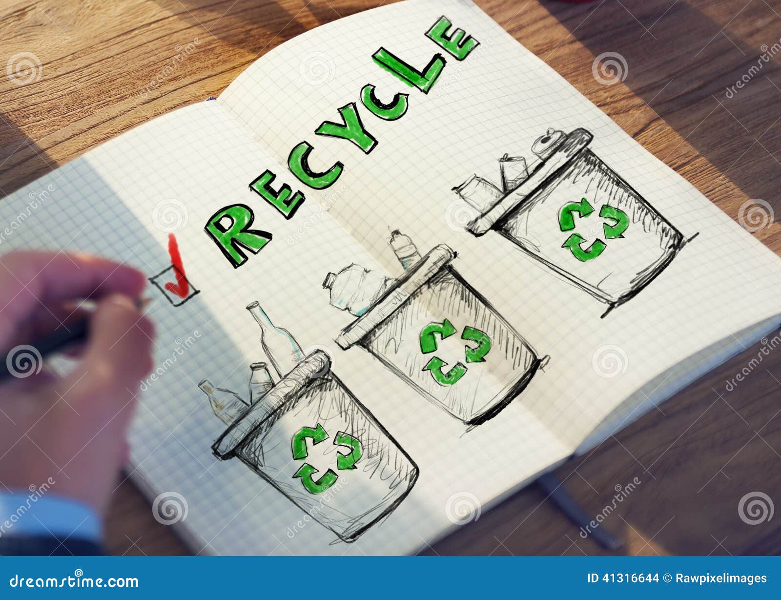 Office Table with Recycling Concept Stock Photo - Image of creativity ...