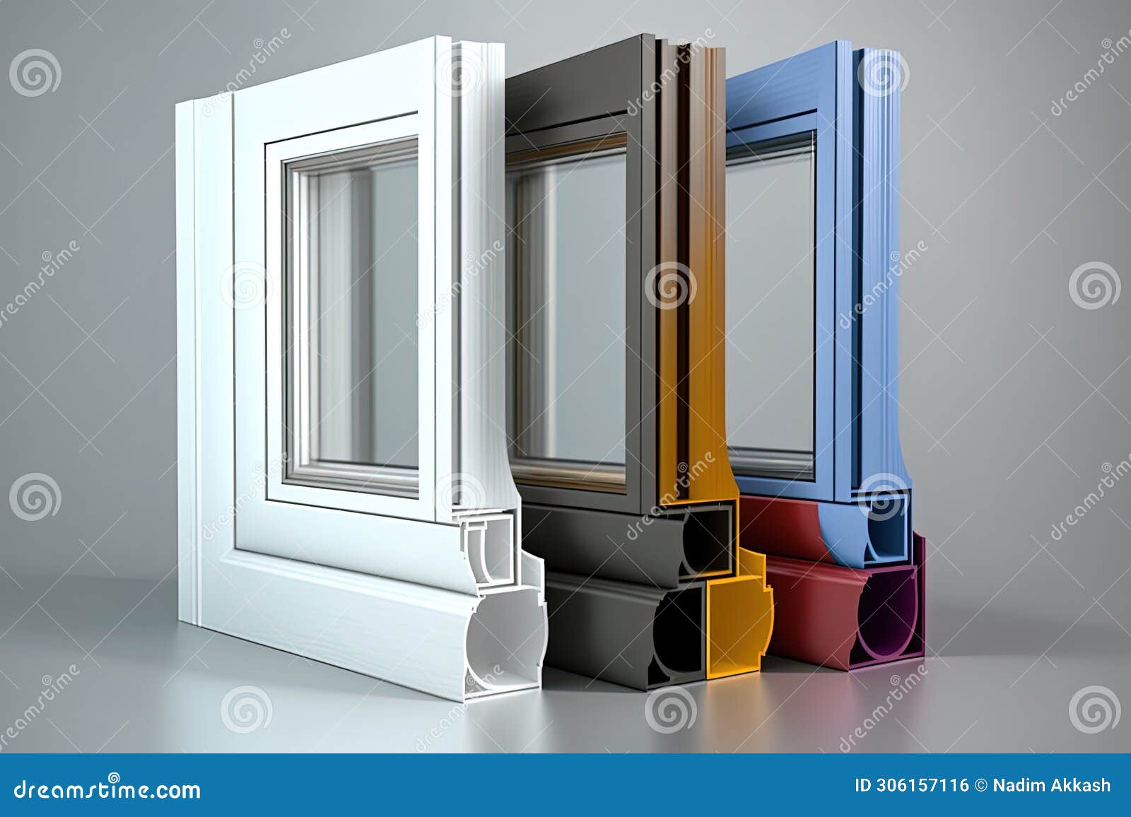 Office Table Section Colors Fferent PVC Profile Windows Plastic Stock ...