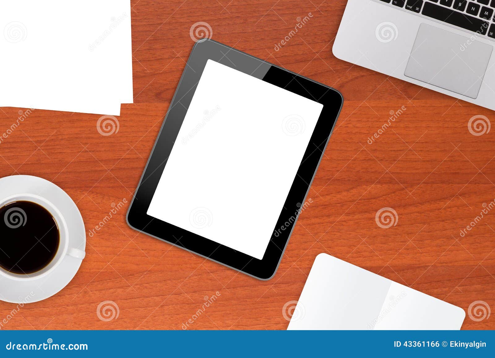 Office Table with Tablet stock photo. Image of brown - 43361166