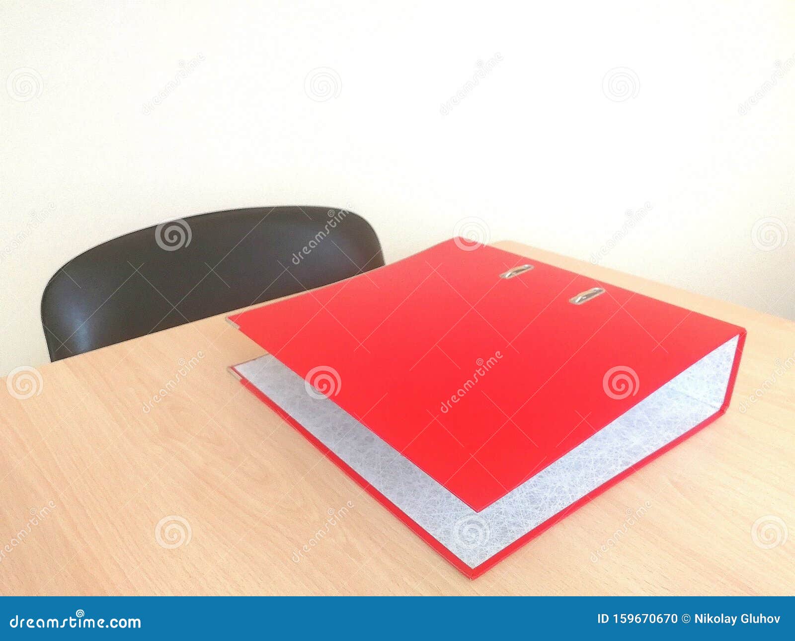 Office. Table. There is a Red Folder on the Table Stock Photo - Image ...