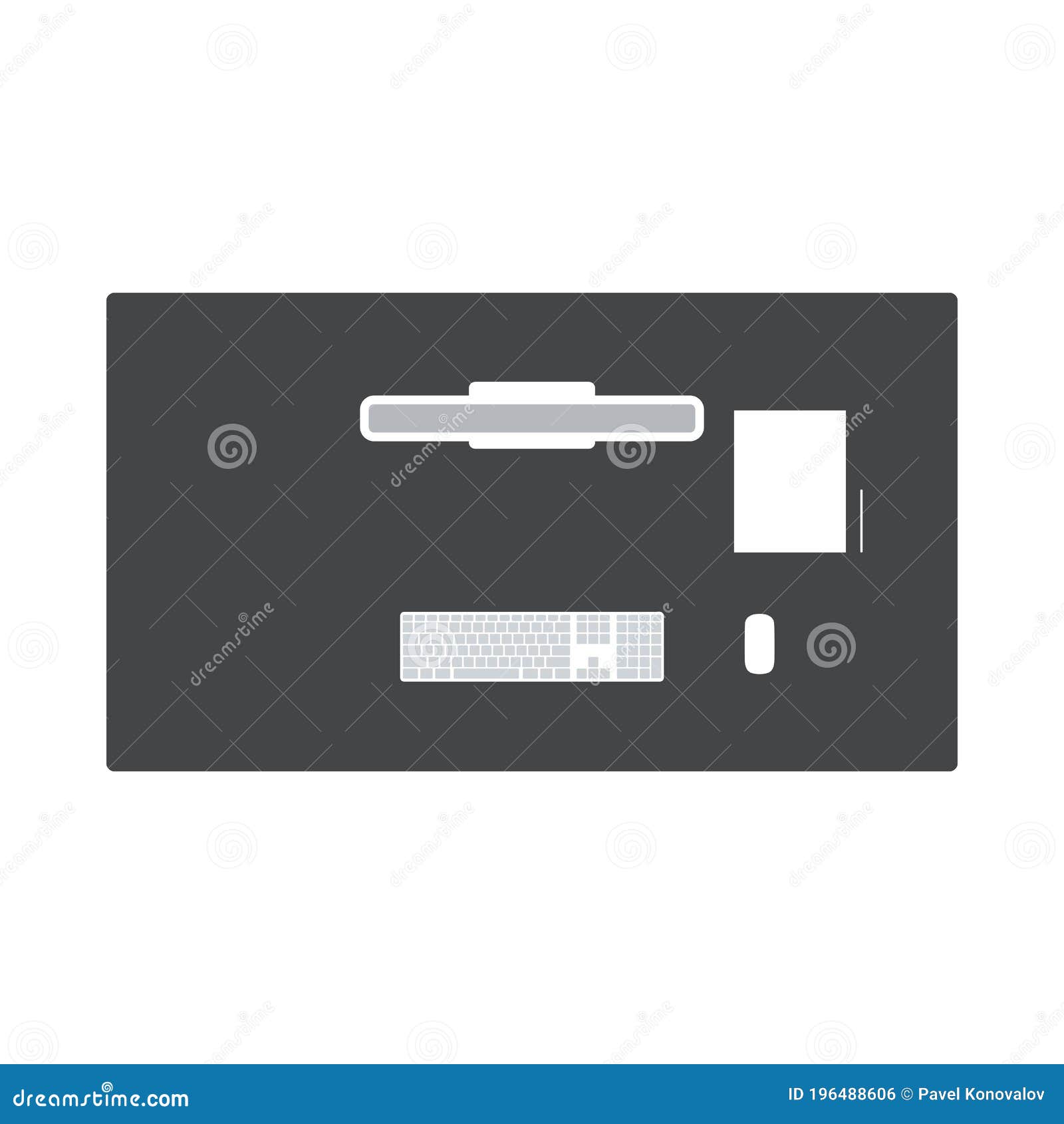 Office Table Top View Icon stock vector. Illustration of conference ...