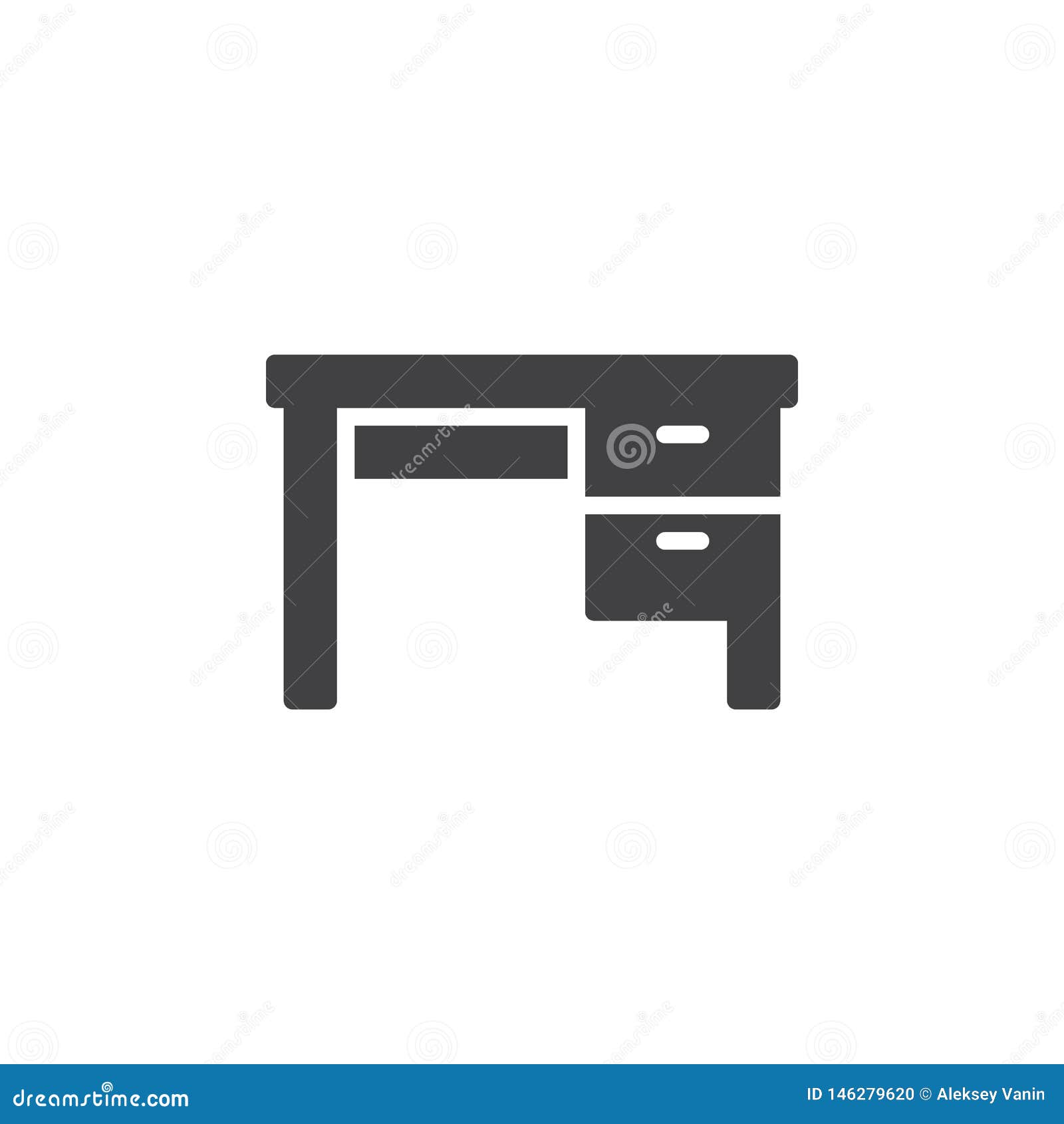 Office Table vector icon stock vector. Illustration of desk - 146279620