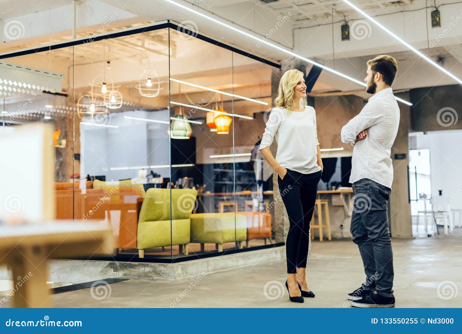 Office Talk between Coworkers Stock Image - Image of office, adult ...